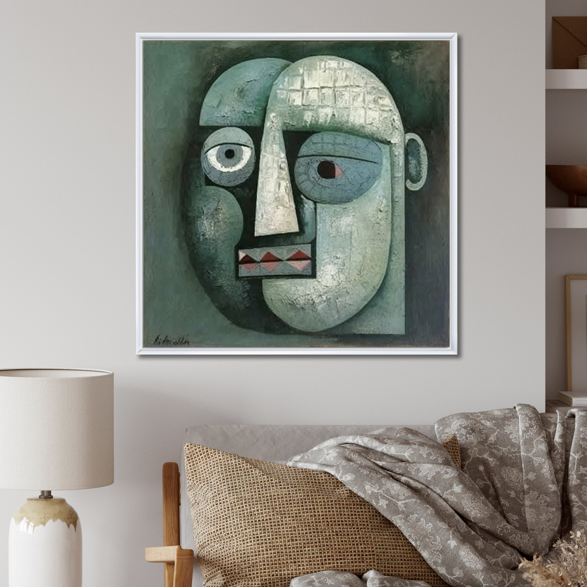 Trinx Abstract Mask Portrait Picasso Hommage - Print on Canvas | Wayfair