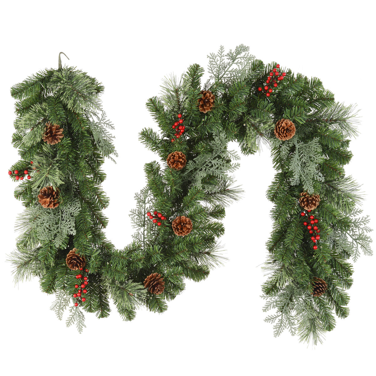 Haute Decor Classic 6 Foot Long Pre-lit Christmas Garland with 70 Warm ...