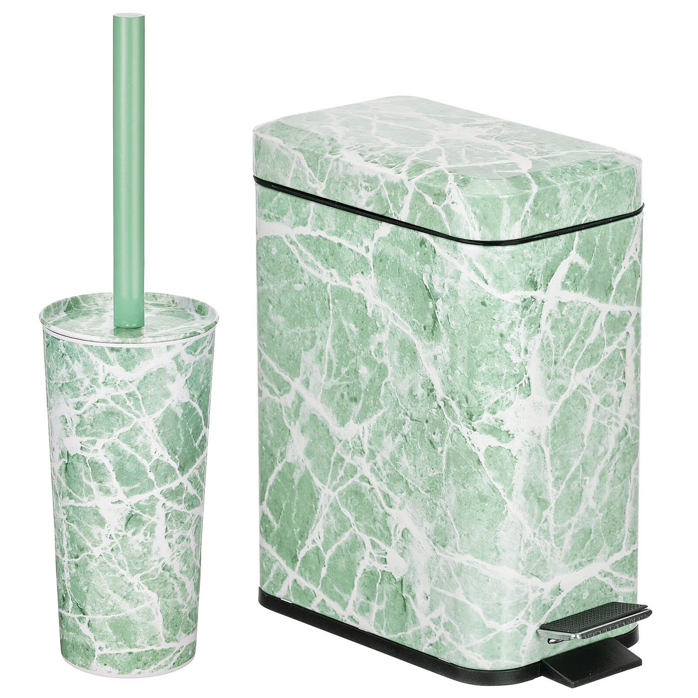 JEUPDAY Steel Step On Trash Can Sets - 1.3 Gallons | Wayfair