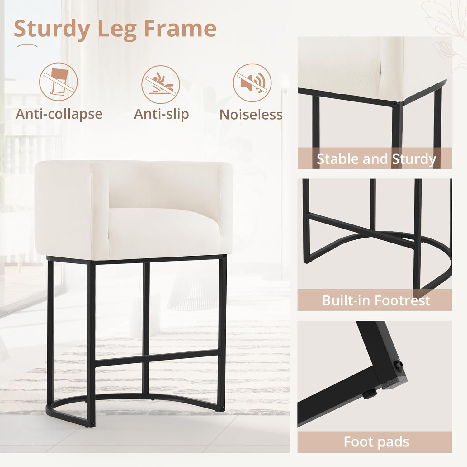 G & R PLUMBING ENTERPRISES, INC. 27" H Counter Height Bar Stools Set of ...