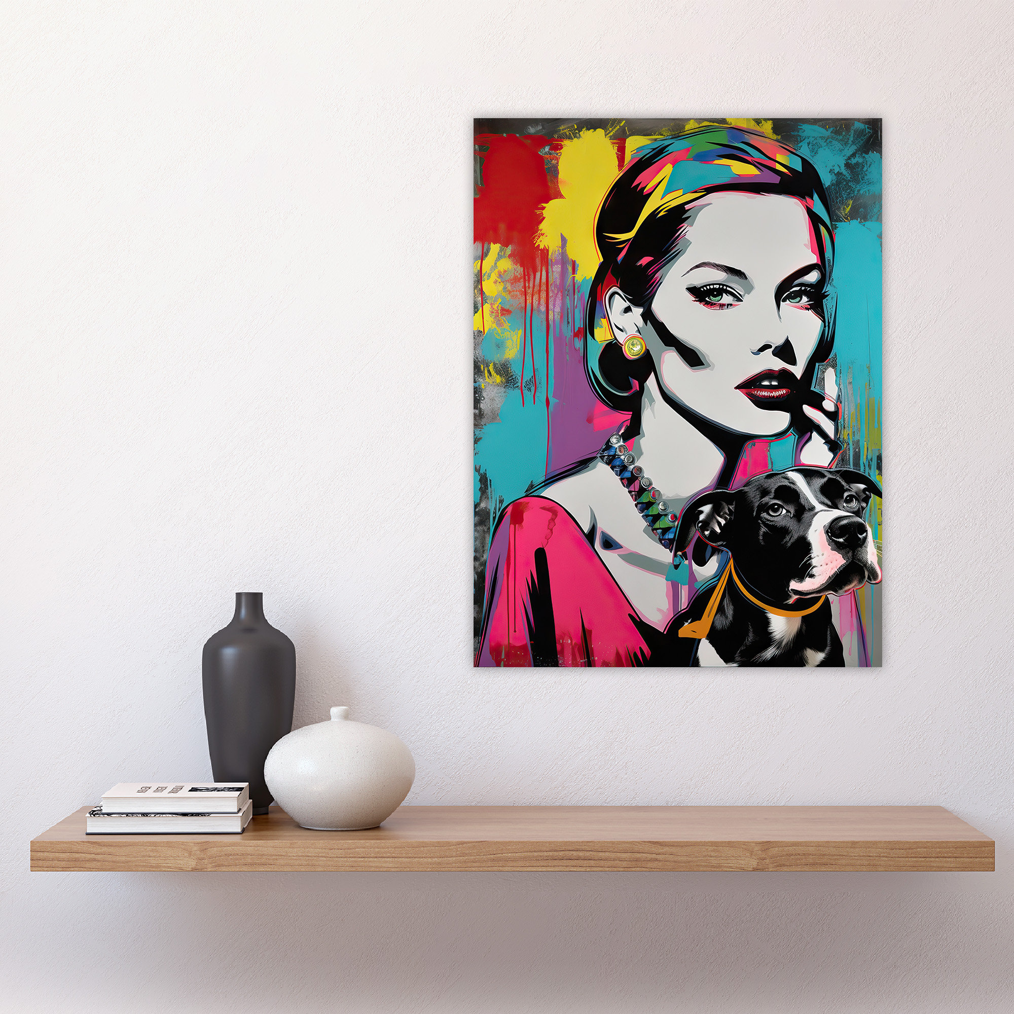 Metro Lane Wall Art Print Fashion Portrait Dog And Woman Collage ...