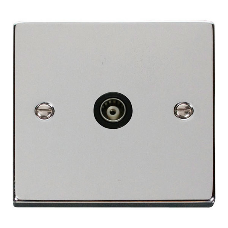 Metro Lane Polished Chrome Single Isolated Coaxial Socket | Wayfair.co.uk