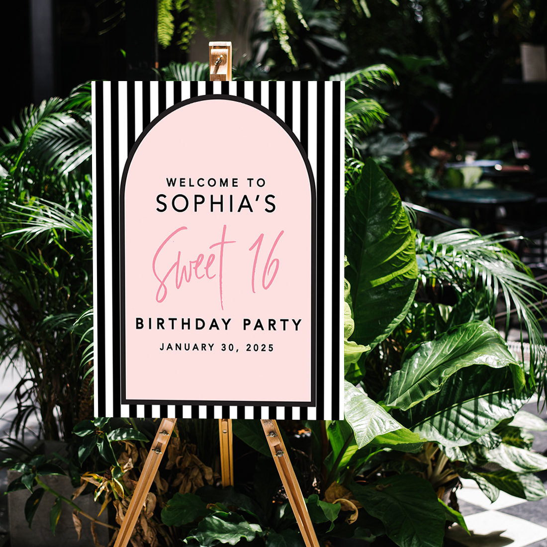 Koyal Wholesale Large Custom Sweet 16 Welcome Sign, Modern Paris Theme ...