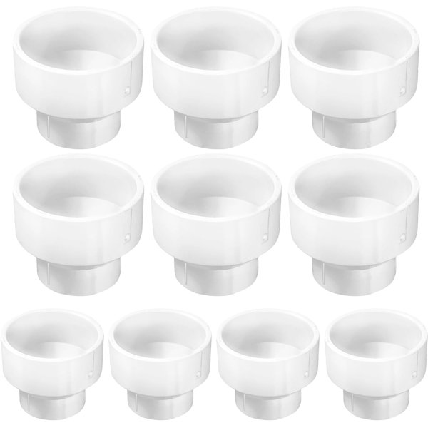 Supply Giant 4 in. x 2 in. White PVC DWV Increaser-Reducer Coupling ...