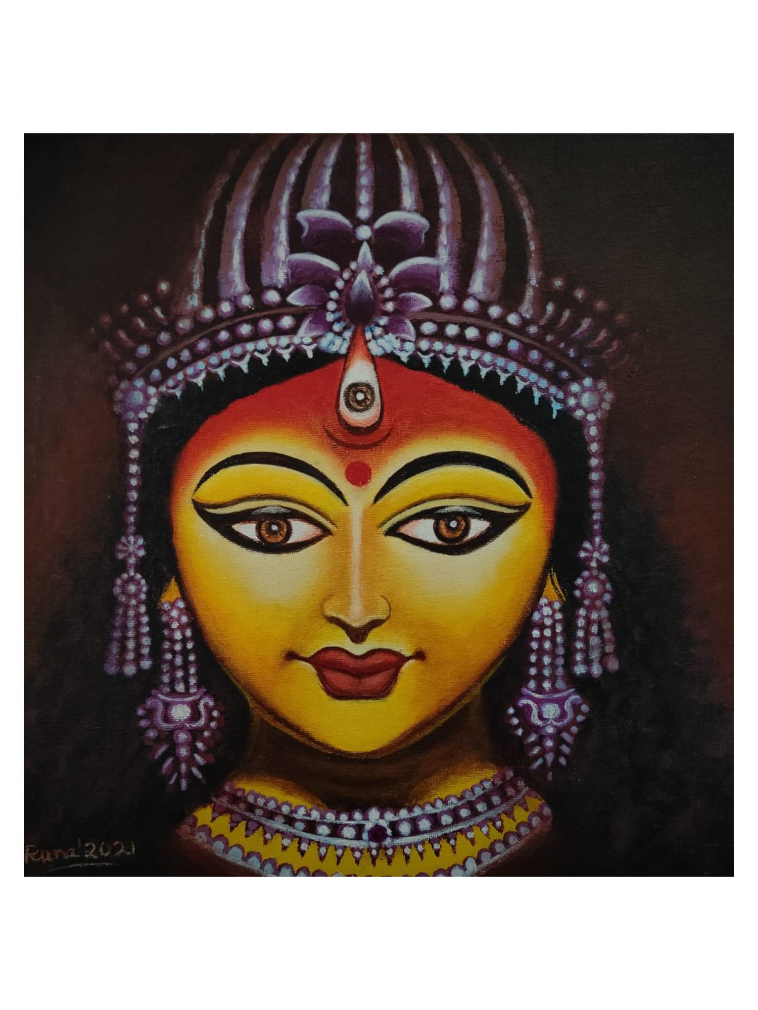 Bungalow Rose Durga Maa | Acrylic On Canvas | By Runa Bandyopadhyay ...