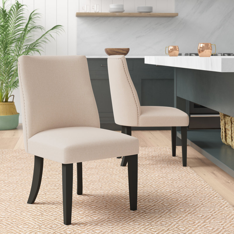 Mistana™ Upholstered Parson Chair in Cream & Reviews | Wayfair