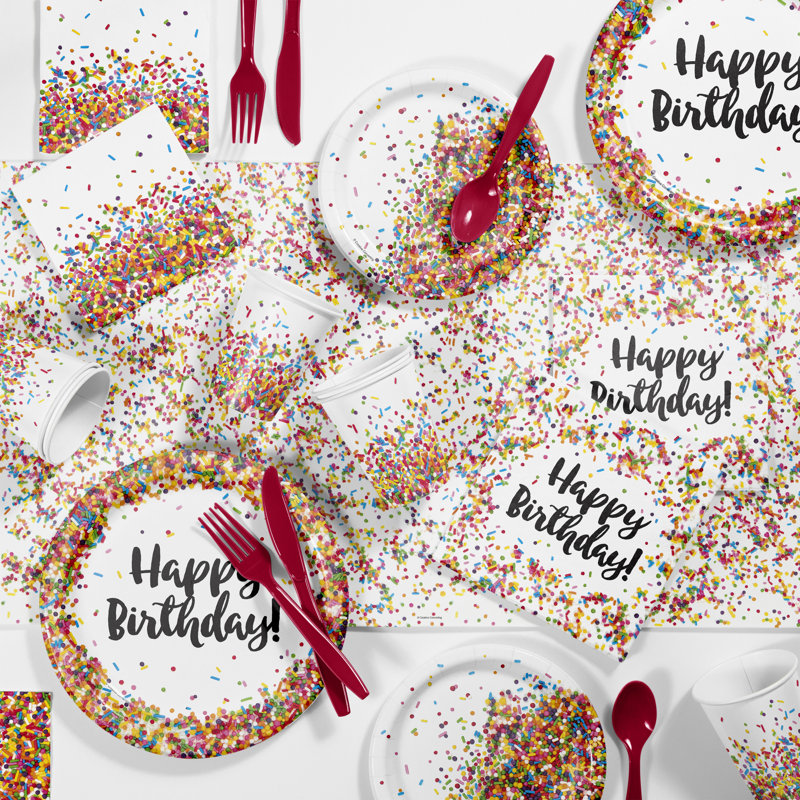 Creative Converting Confetti Sprinkles Disposable Birthday Dessert ...