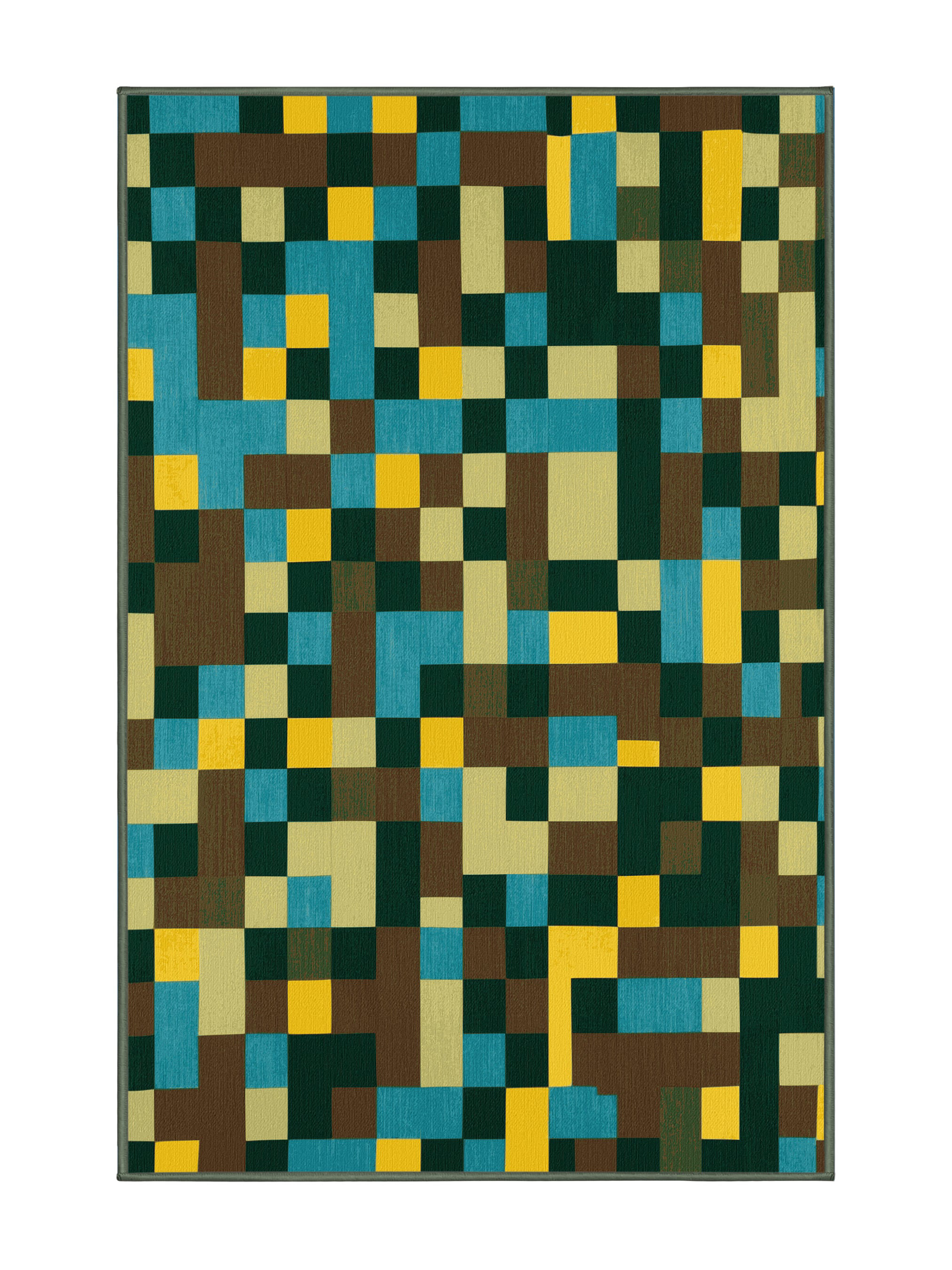Ebern Designs Earth Mosaic Grid Rug | Wayfair
