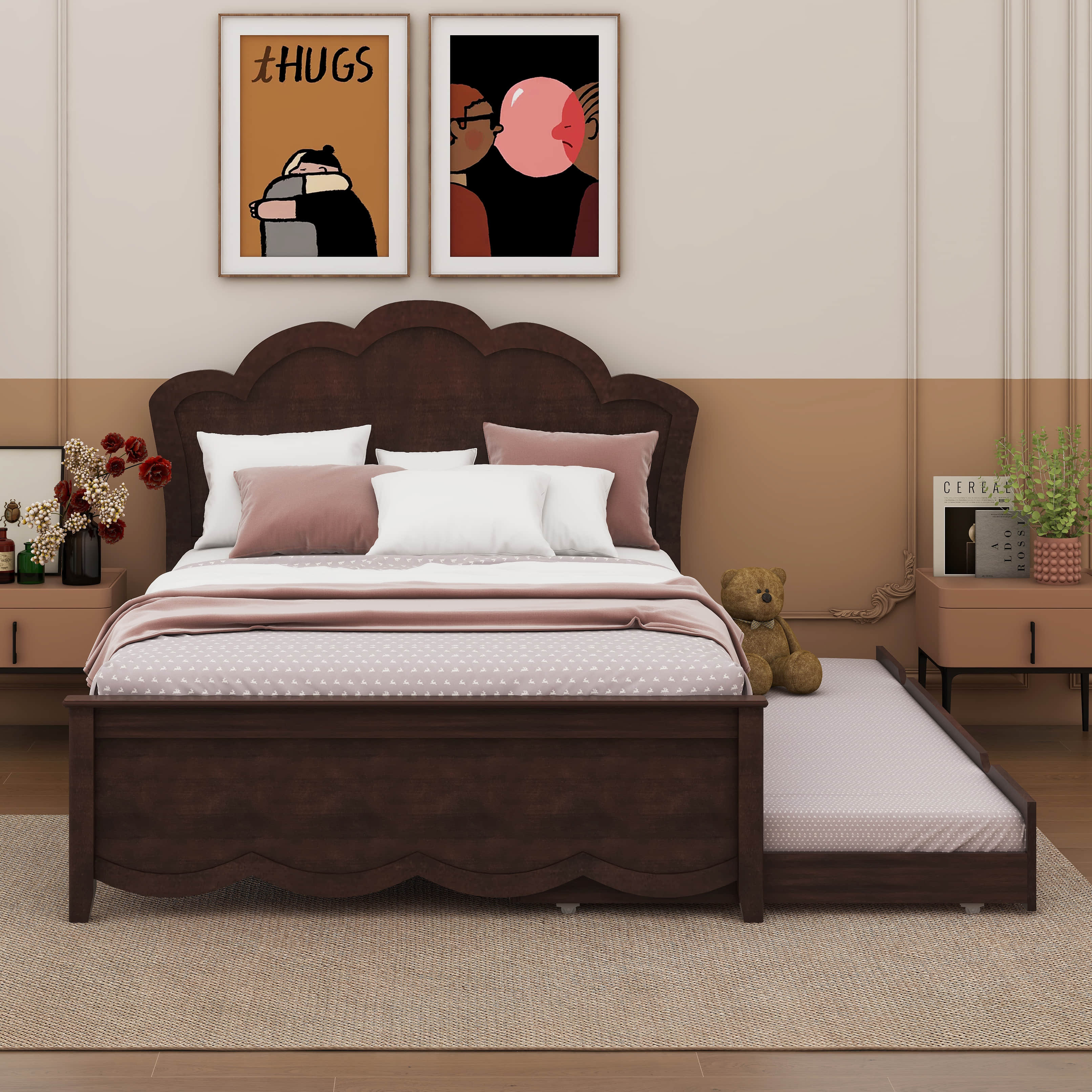 Lark Manor™ Jadaya Full Size Wood Platform Bed With Headboard And Twin ...