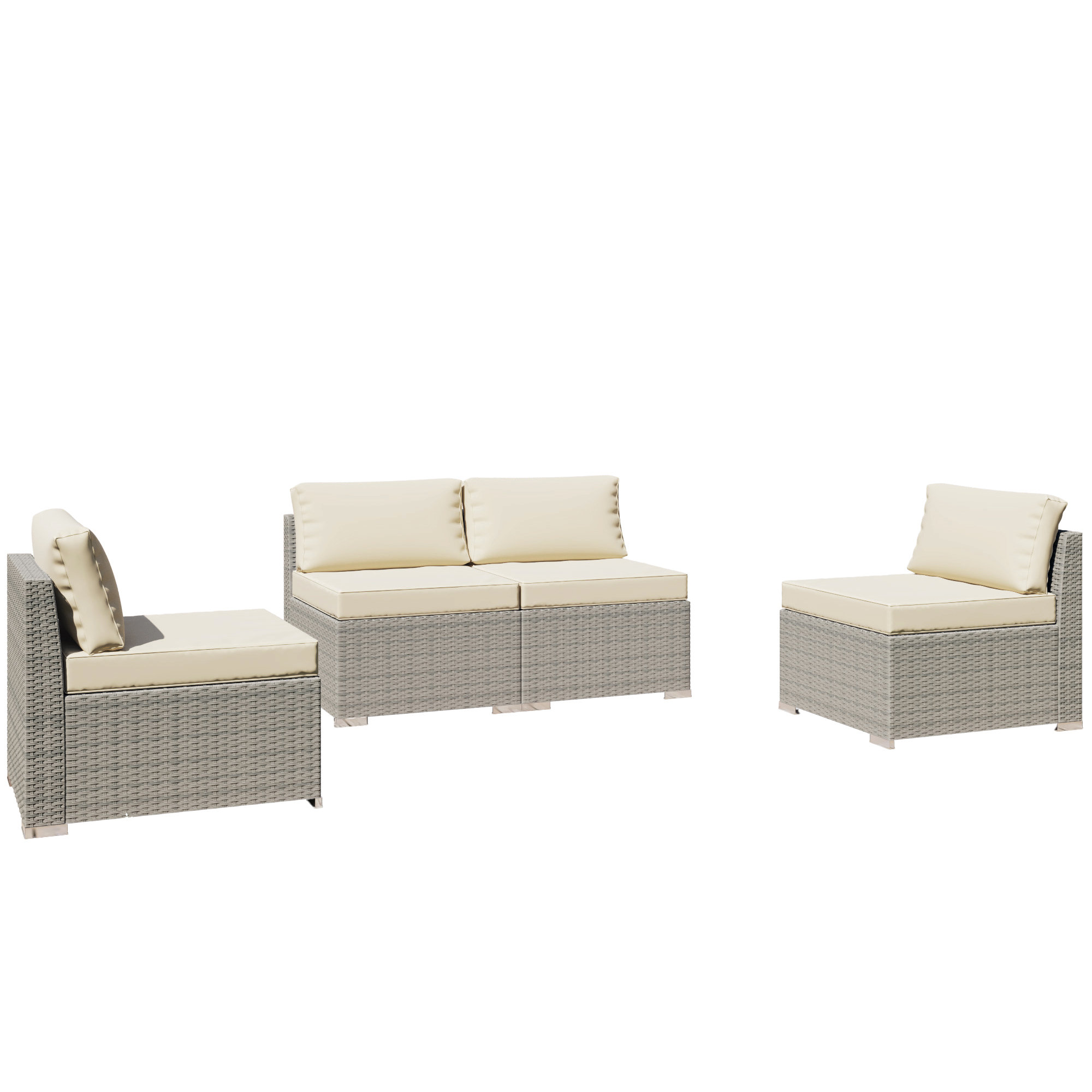 Ebern Designs Jerriah 4 Person Outdoor Deep Seating Group with Cushions ...