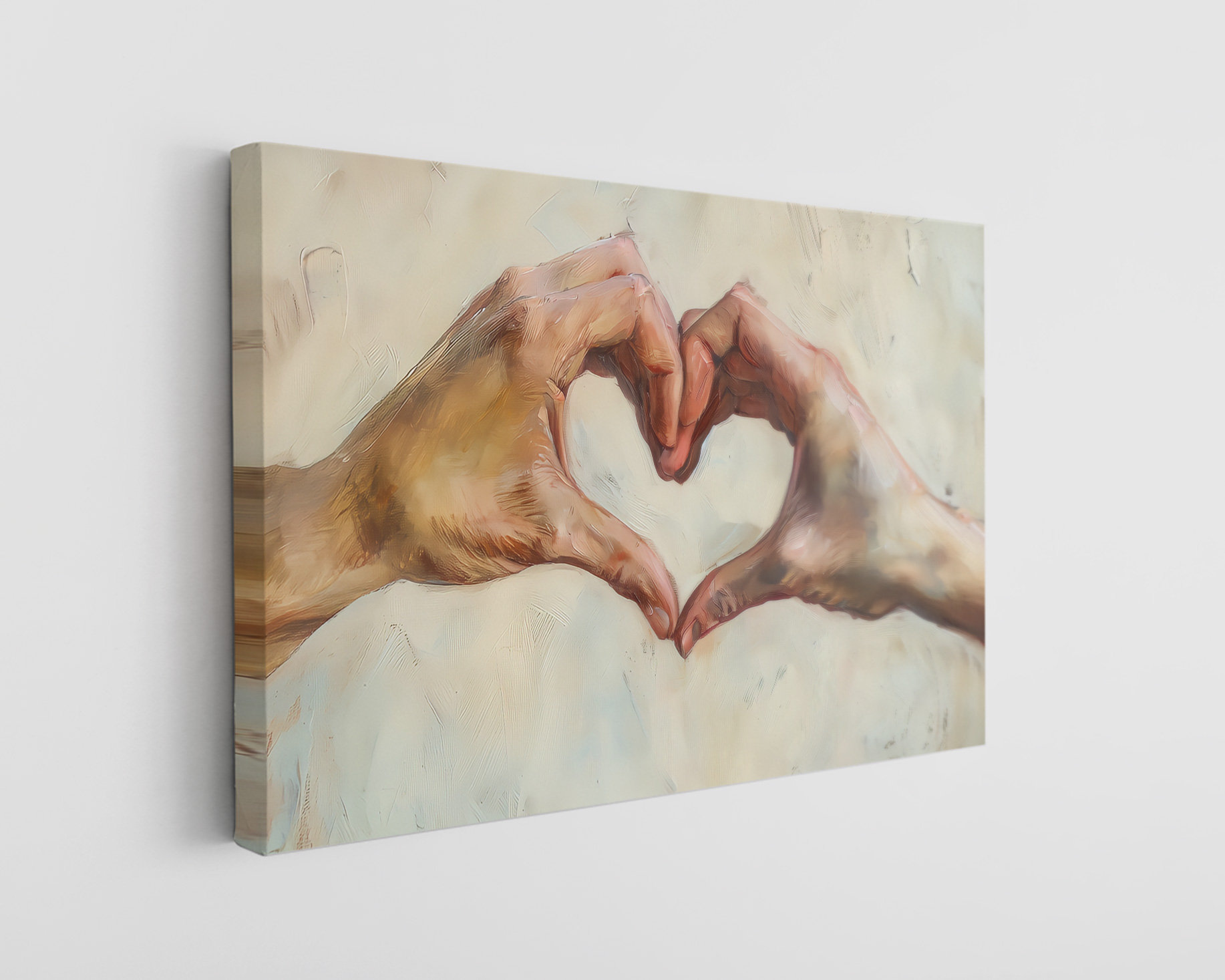 Lark Manor™ Oil Painting of Hands Making a Heart Canvas Print, Modern ...