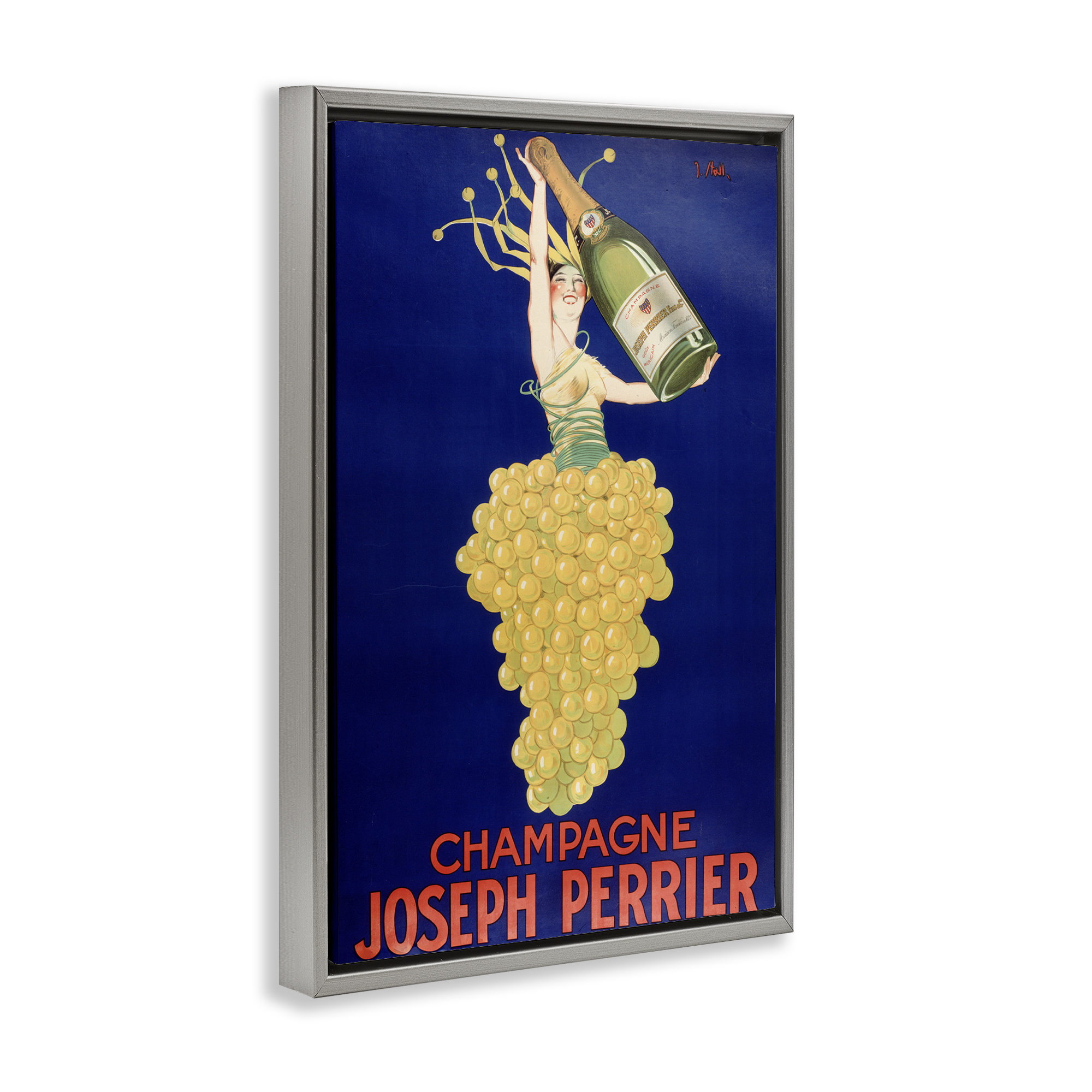 Latitude Run® Vintage Perrier Champagne Floating Frame, design by ...