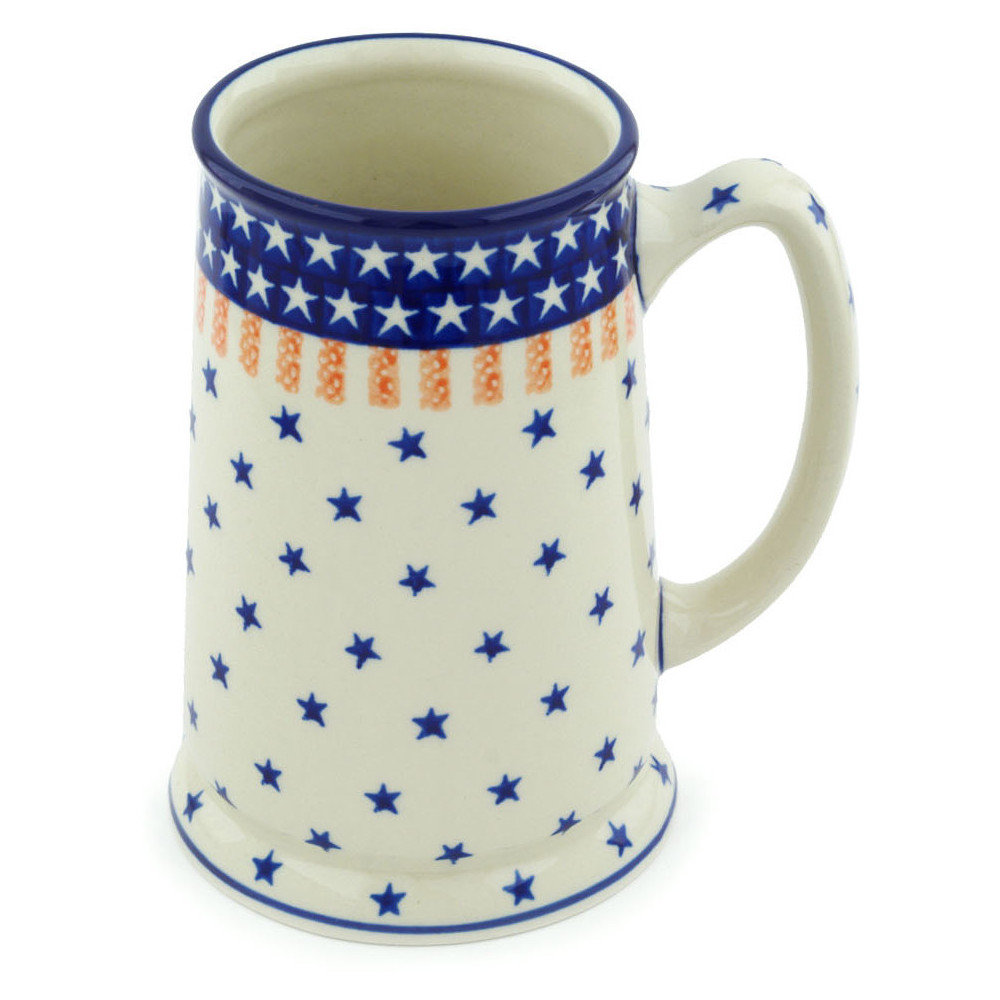 Polmedia Polish Pottery 28 Oz Stoneware Beer Mug - Classic Americana ...