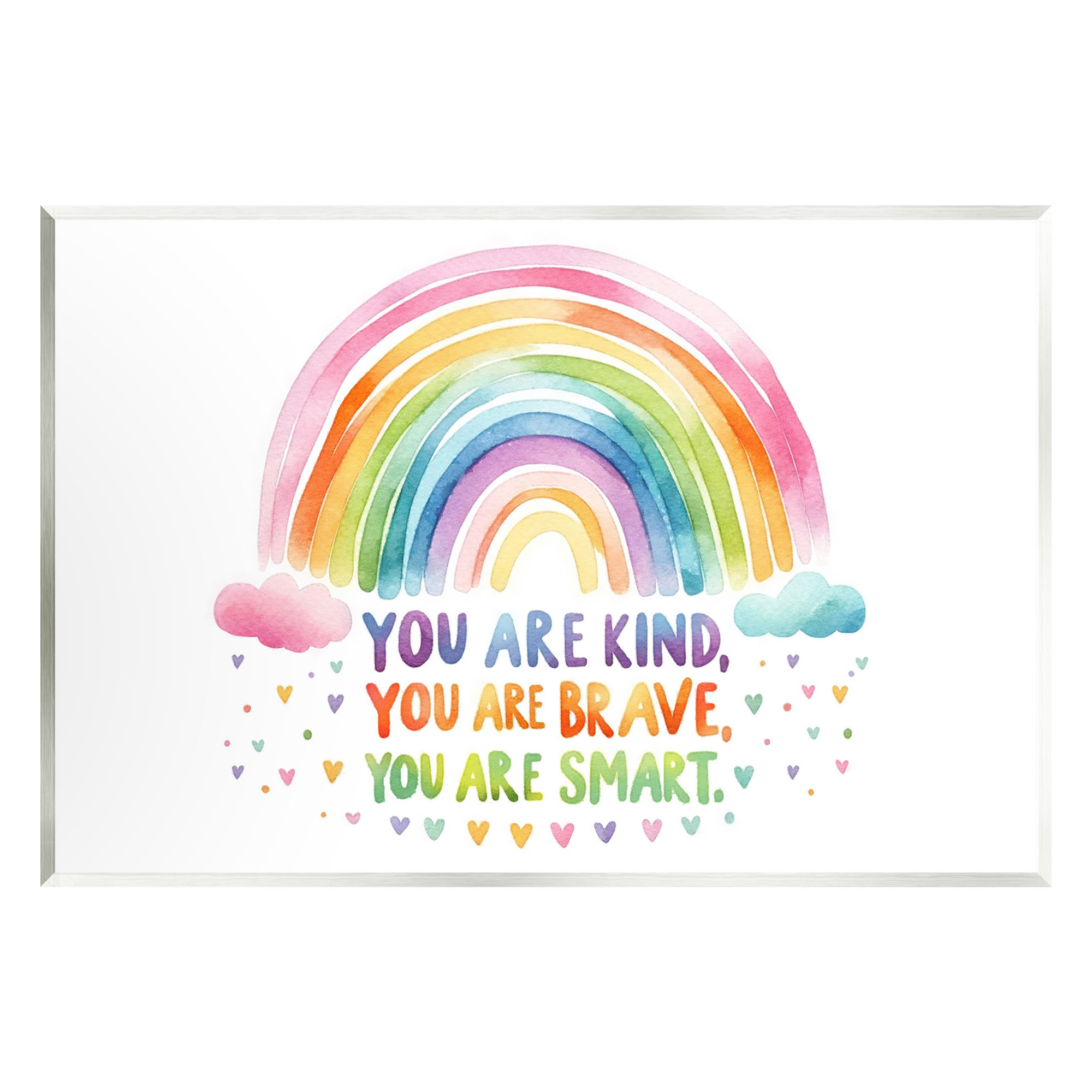 Stupell Industries Kind Brave Smart Rainbow Wall Plaque Art by Amanda ...