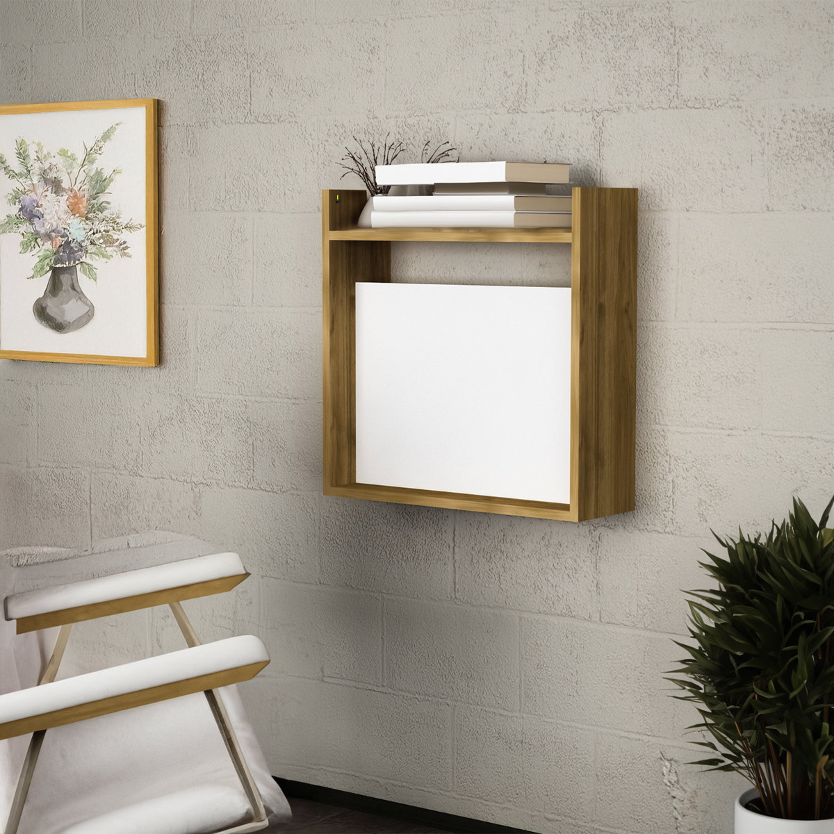 Latitude Run® Gizell 24'' W Rectangle Floating Study Desk With Cabinet ...