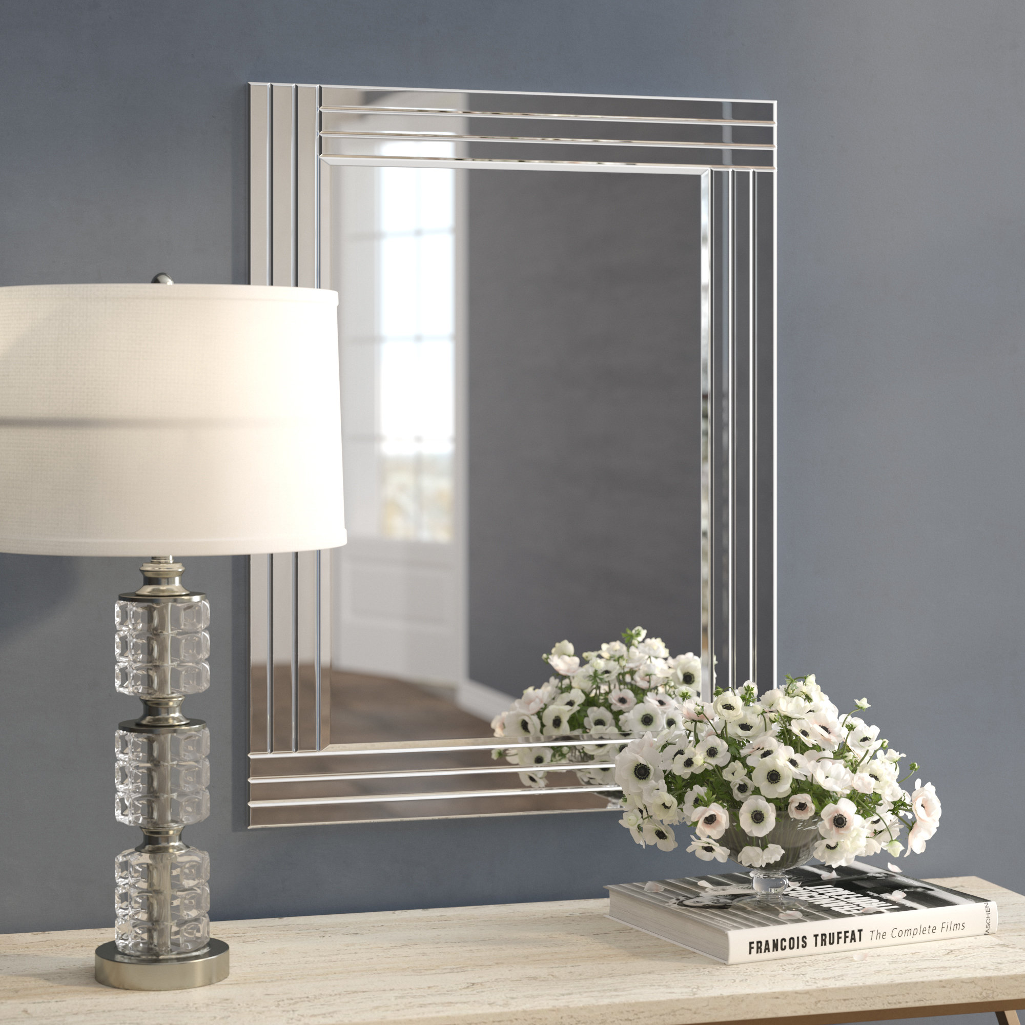 Willa Arlo Interiors Mattie Glass Flat Wall Mirror & Reviews | Wayfair