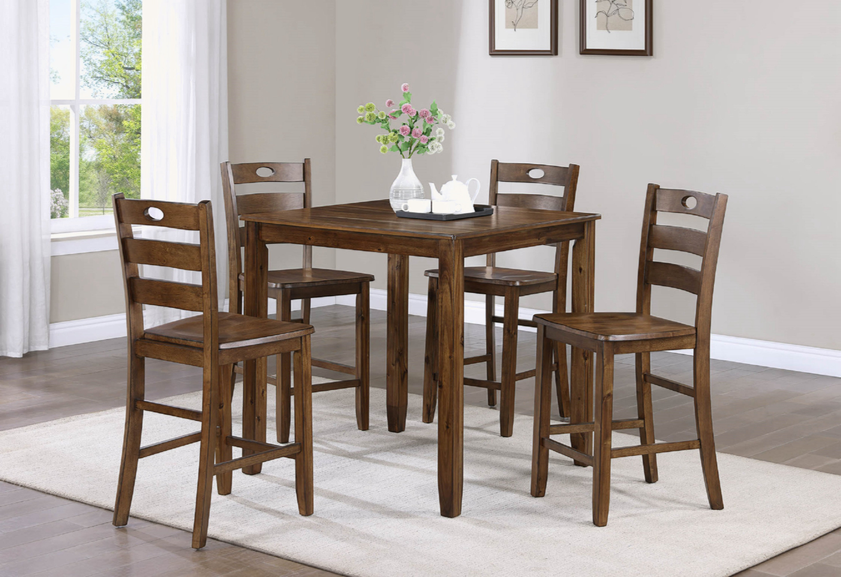 August Grove® Coula Rectangular 36'' L x 36'' W Dining Set | Wayfair