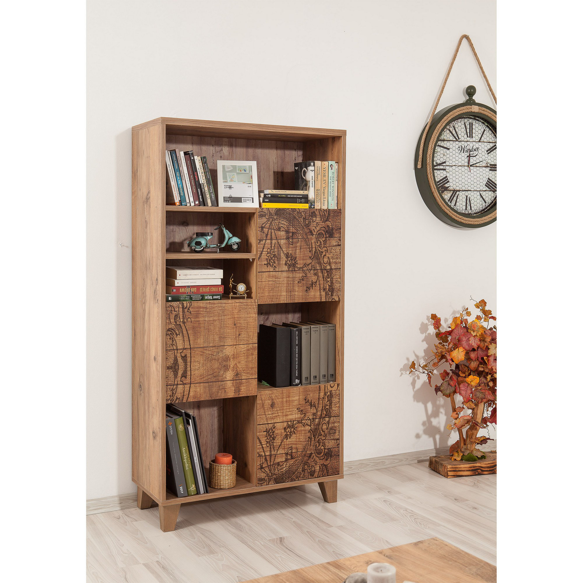 East Urban Home Jager 61" H x 31.5" W Standard Bookcase | Wayfair