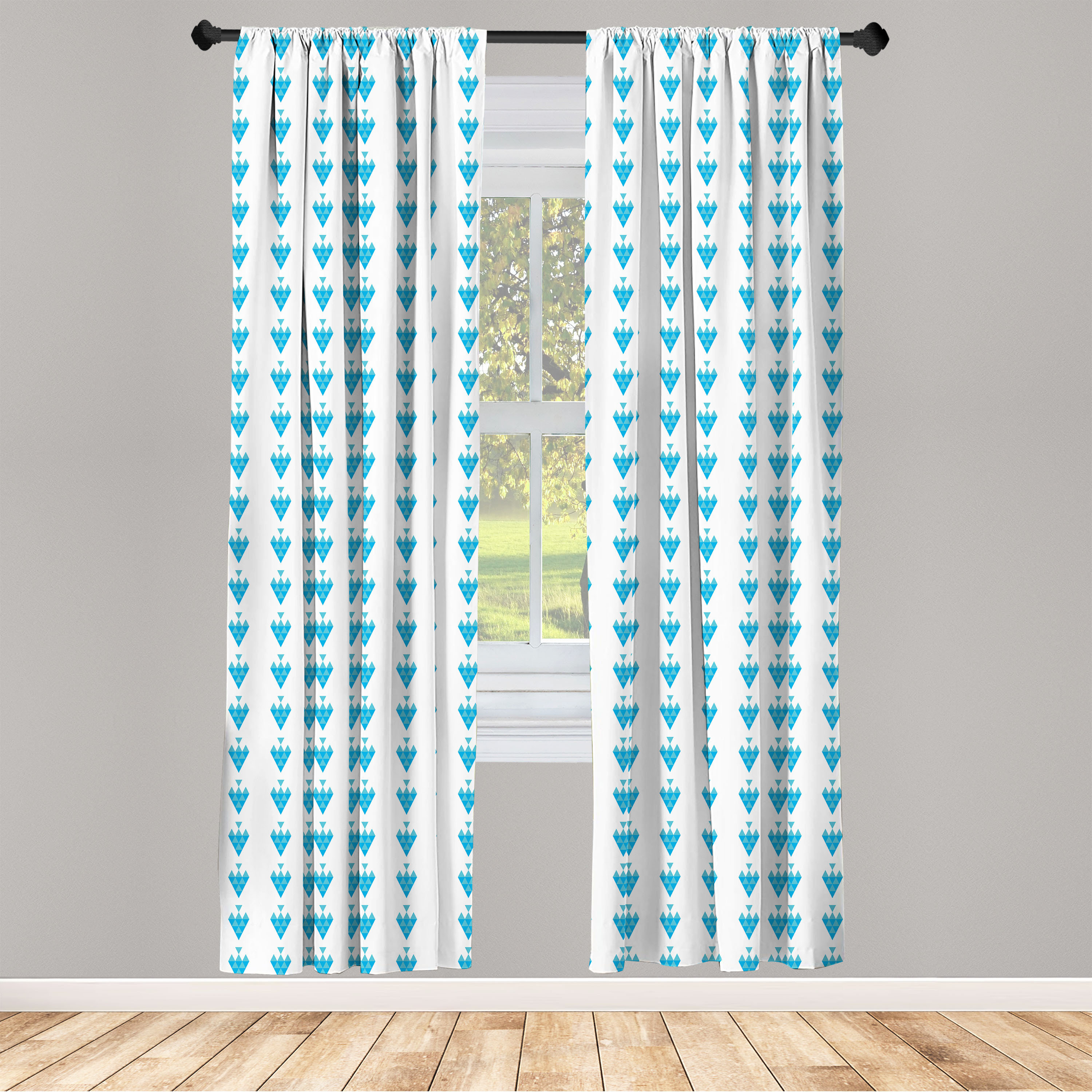 East Urban Home Ethnic 4-Panel Curtains, Geometric Small Triangles ...