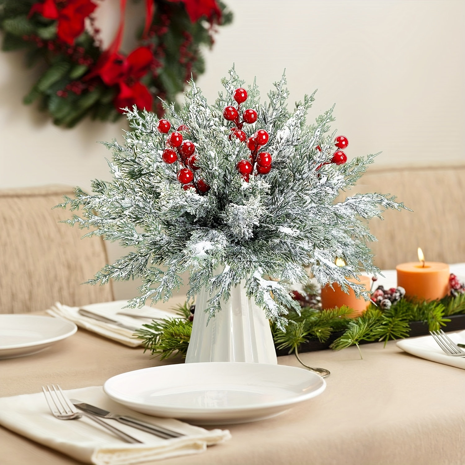 Ophelia & Co. Fake Juniper Leaves Norfolk Pine Stems 18pcs – Artificial ...