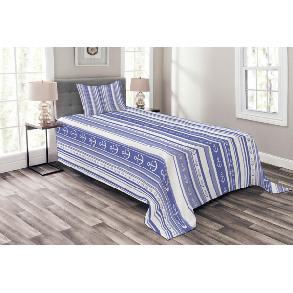 Ambesonne Coastal Striped Coverlet Set | Wayfair