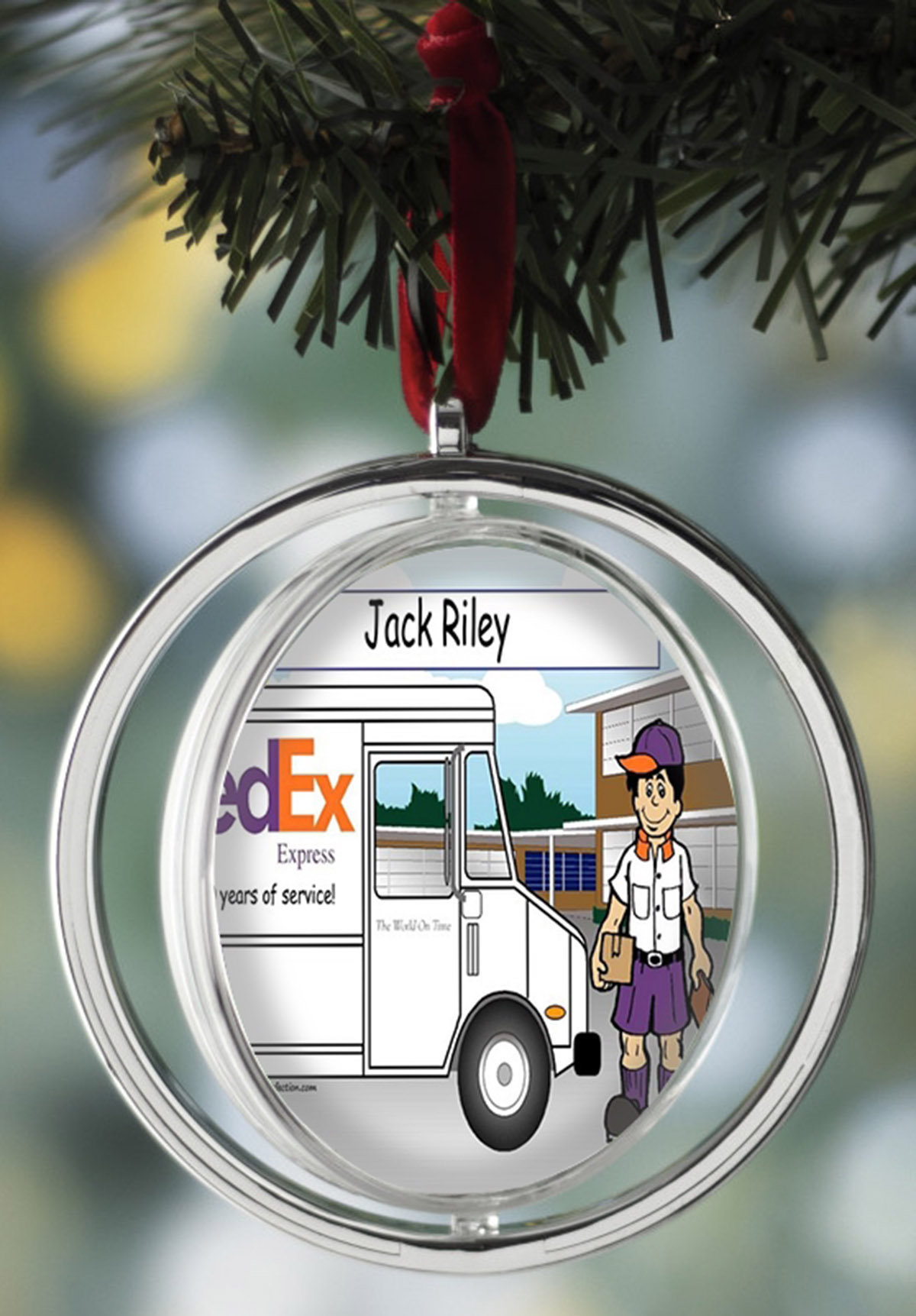 Printed Perfection Personalized Fedex Driver Male Double Sided Spinable ...