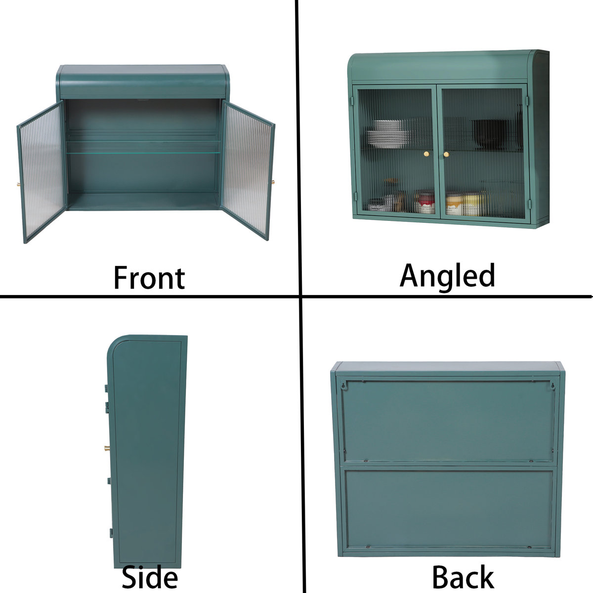 Latitude Run® Double-Door Wall-Mounted Metal Storage Cabinet With ...