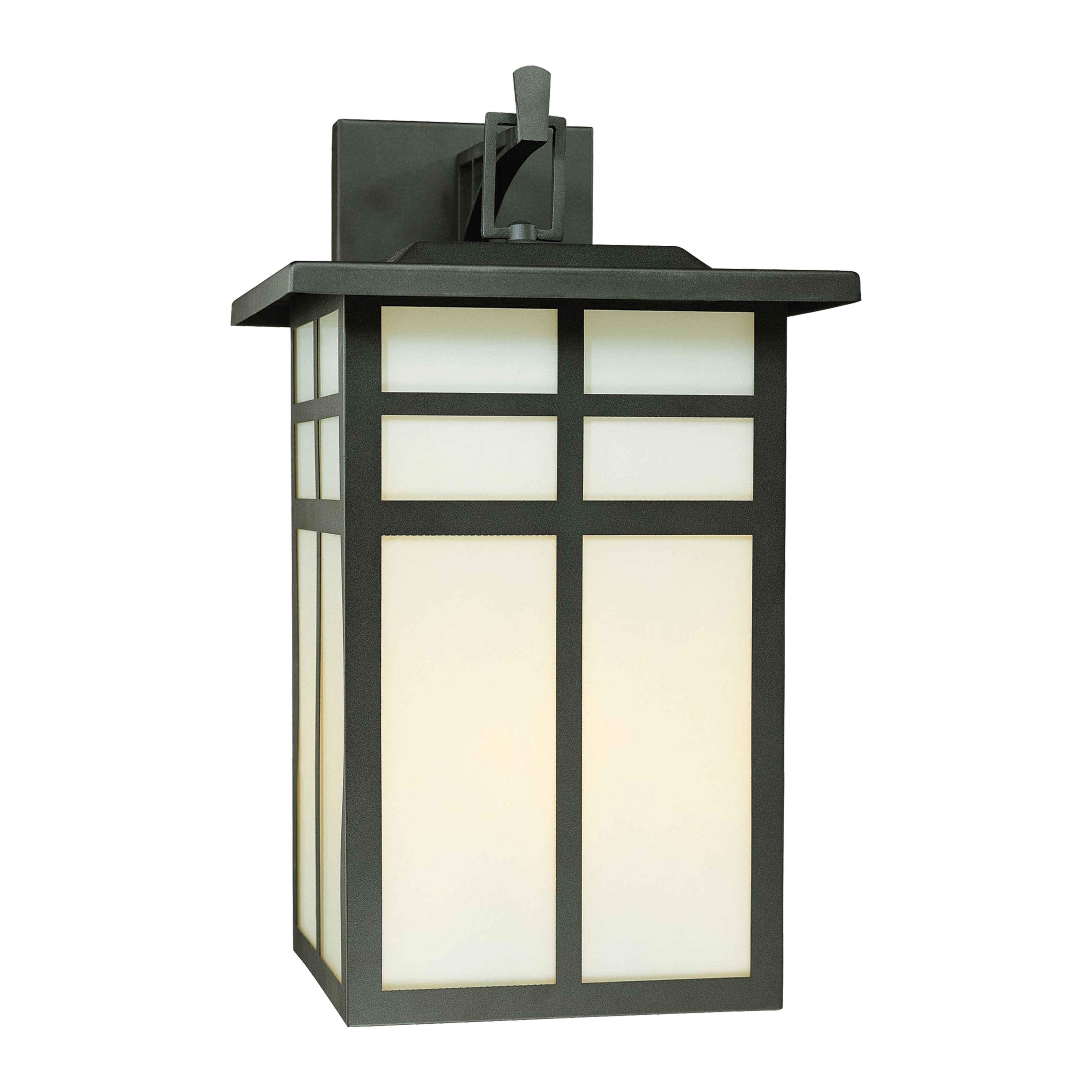 Everly Quinn Mission 19'' High 3-Light Outdoor Sconce - Black | Wayfair