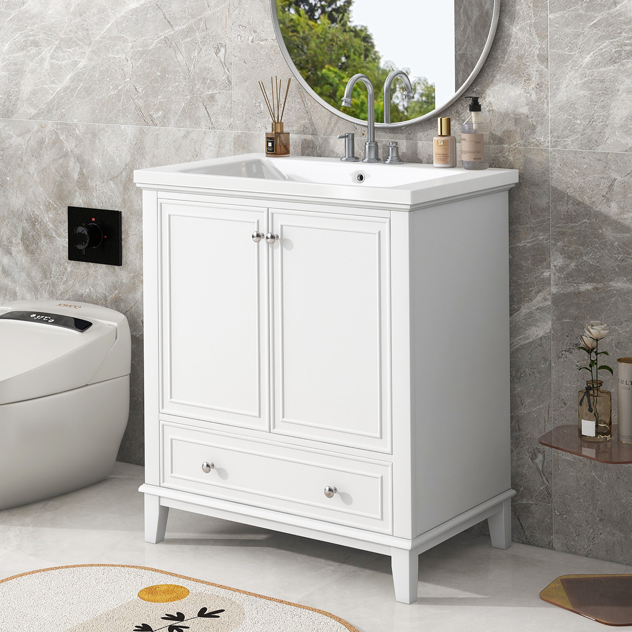 Winston Porter Emlee 30 Free Standing Single Bathroom Vanity With Top