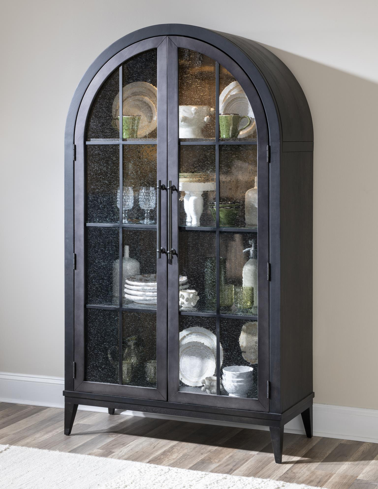 Red Barrel Studio® Artisan's Place Display Cabinet with Seeded Glass ...
