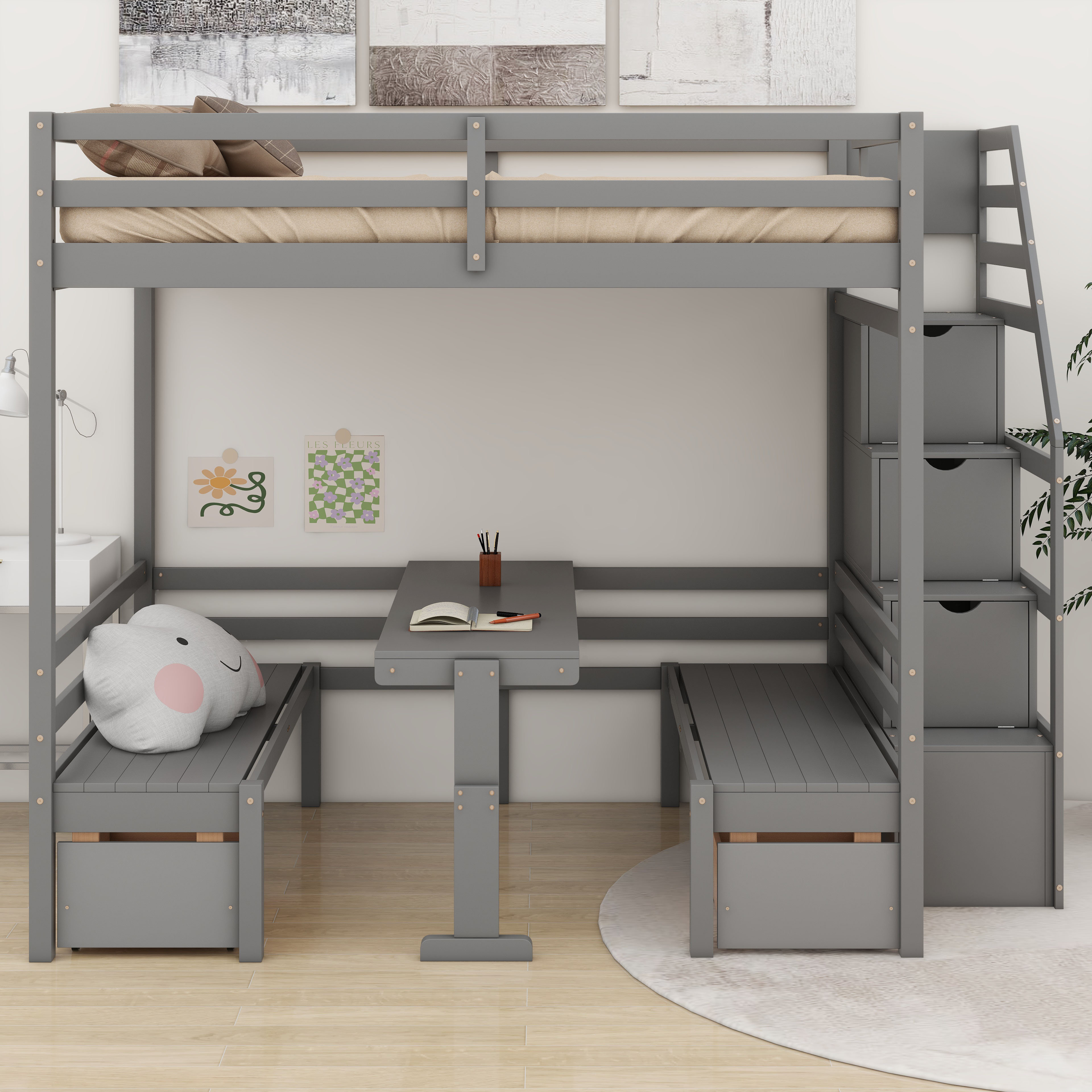 Harriet Bee Jahaud Full over Full Size Bunk, the Down Bed can be ...