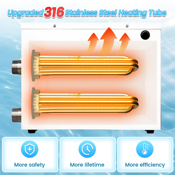 MYACUC Electric Pool Heater 11KW 220V, Swimming Pool Heaters for ...