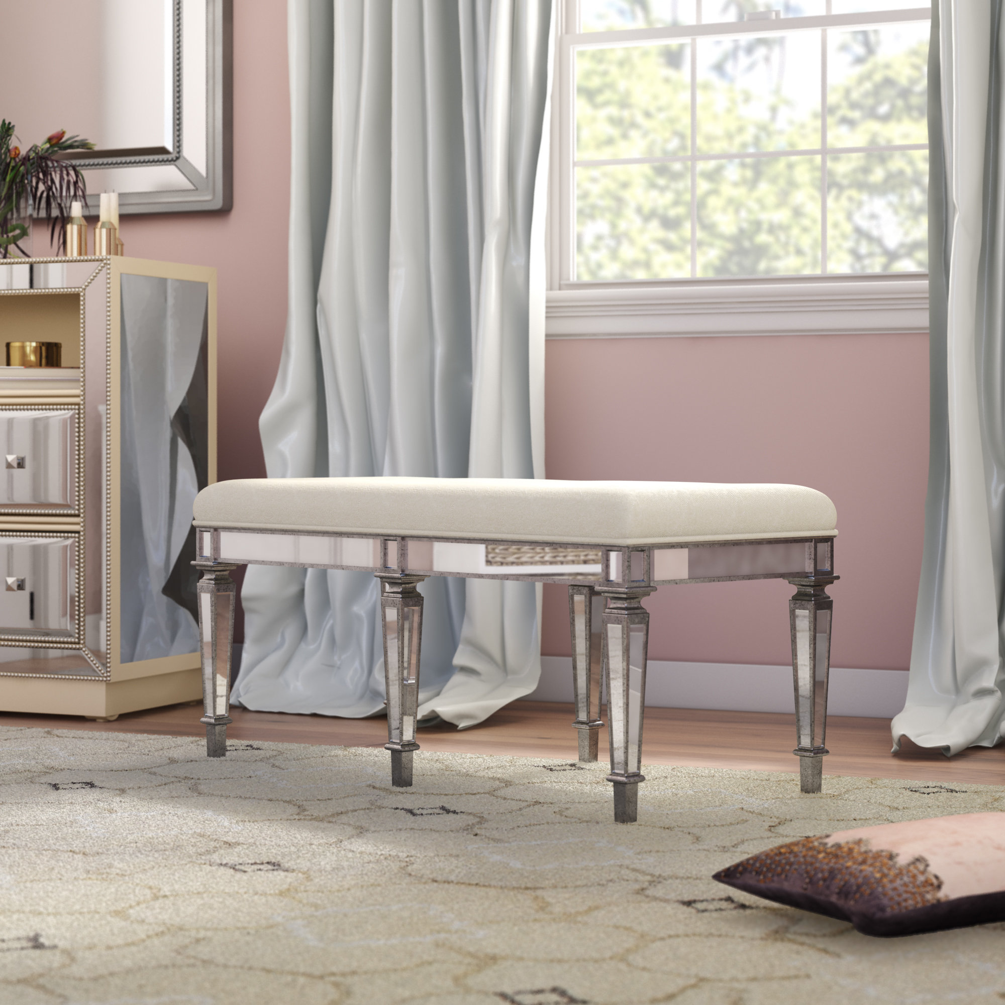 House of Hampton® Alexa Upholstered Bench & Reviews | Wayfair