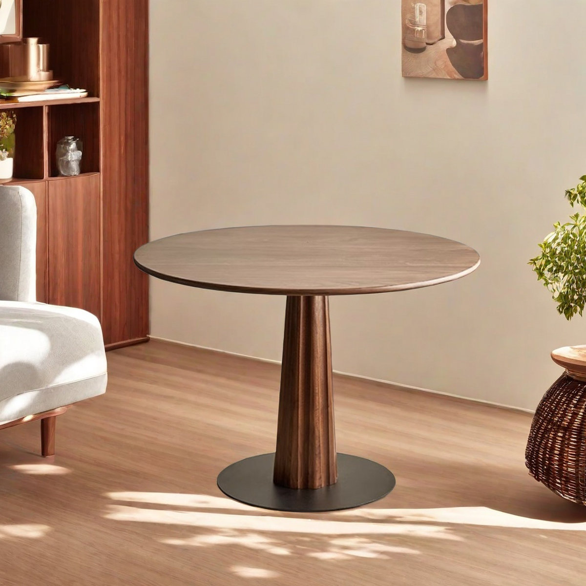 MRzenghong Black Walnut Wood Round Dining Table - Wayfair Canada