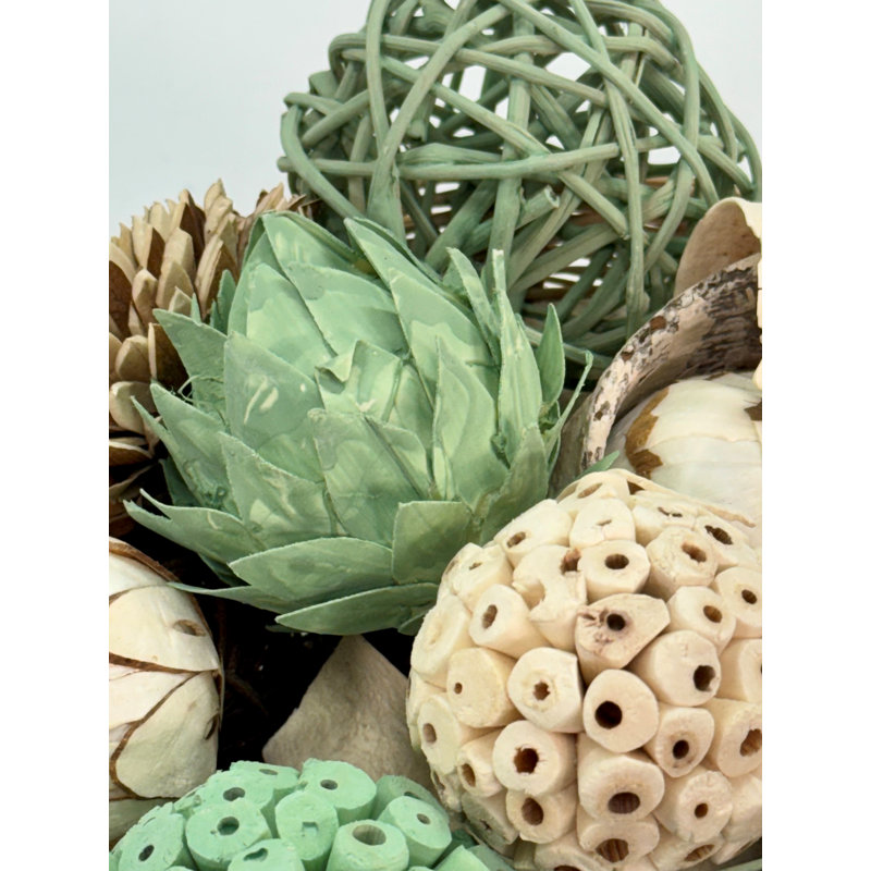 Loon Peak® Deco Basket Pods And Orbs Green | Wayfair