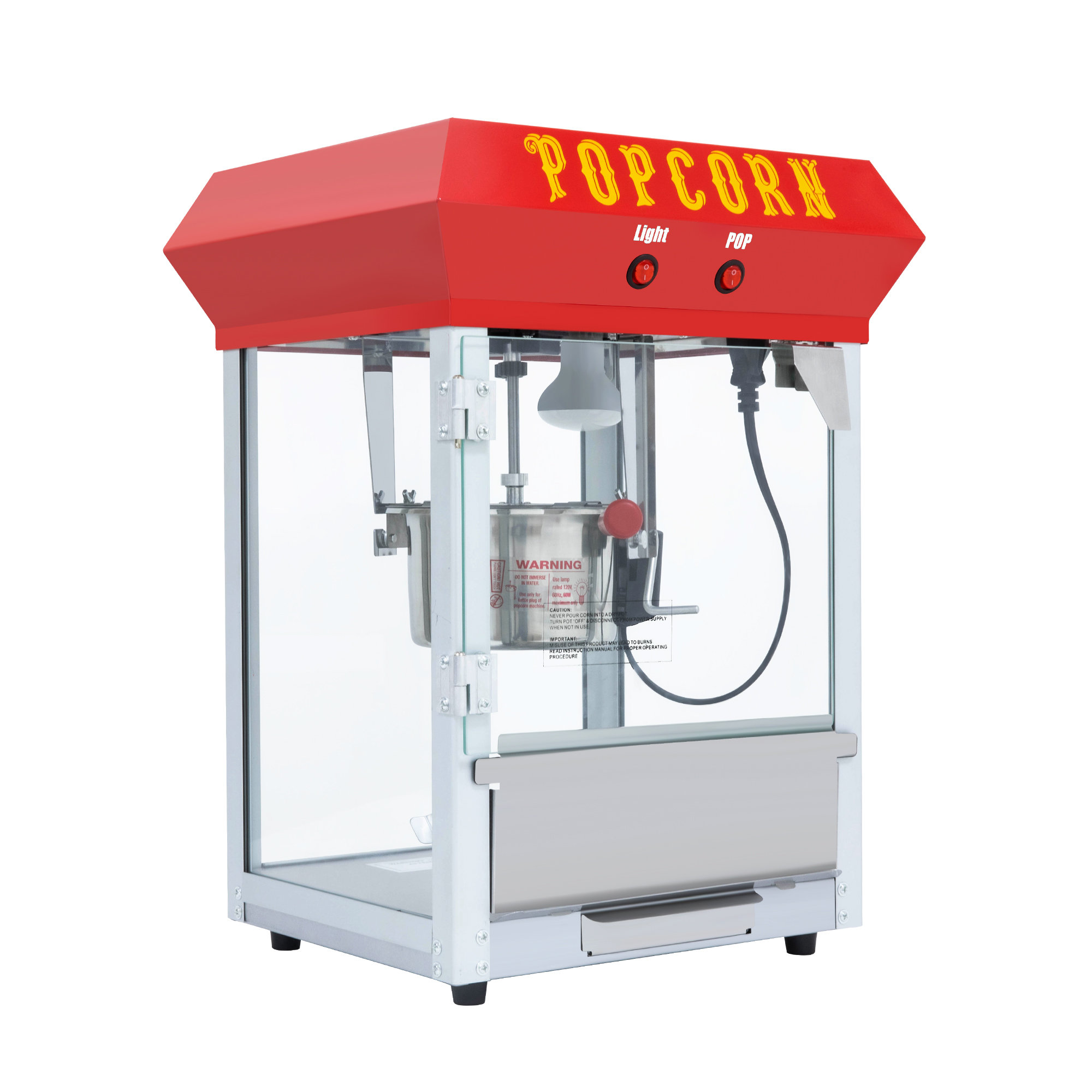 Kaitu 6-Ounce Countertop Popcorn Machine Bar Style Vintage Popcorn ...