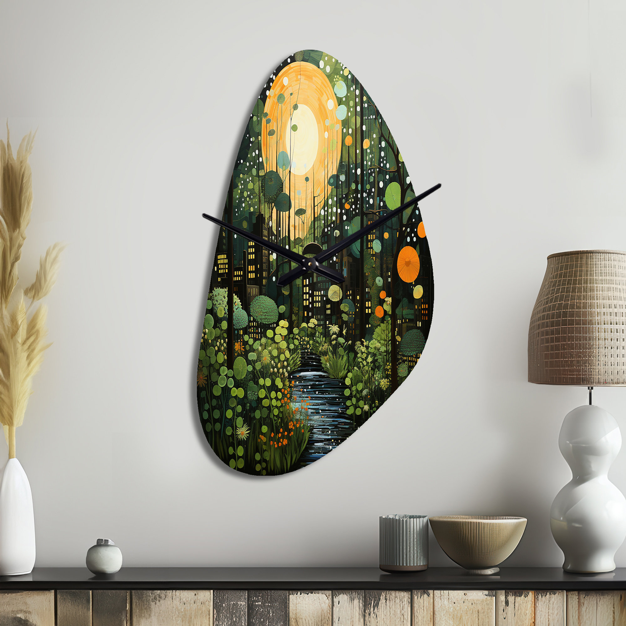 Design Art Green Yellow Urban Jungle I - Abstract Collages Asymmetrical ...