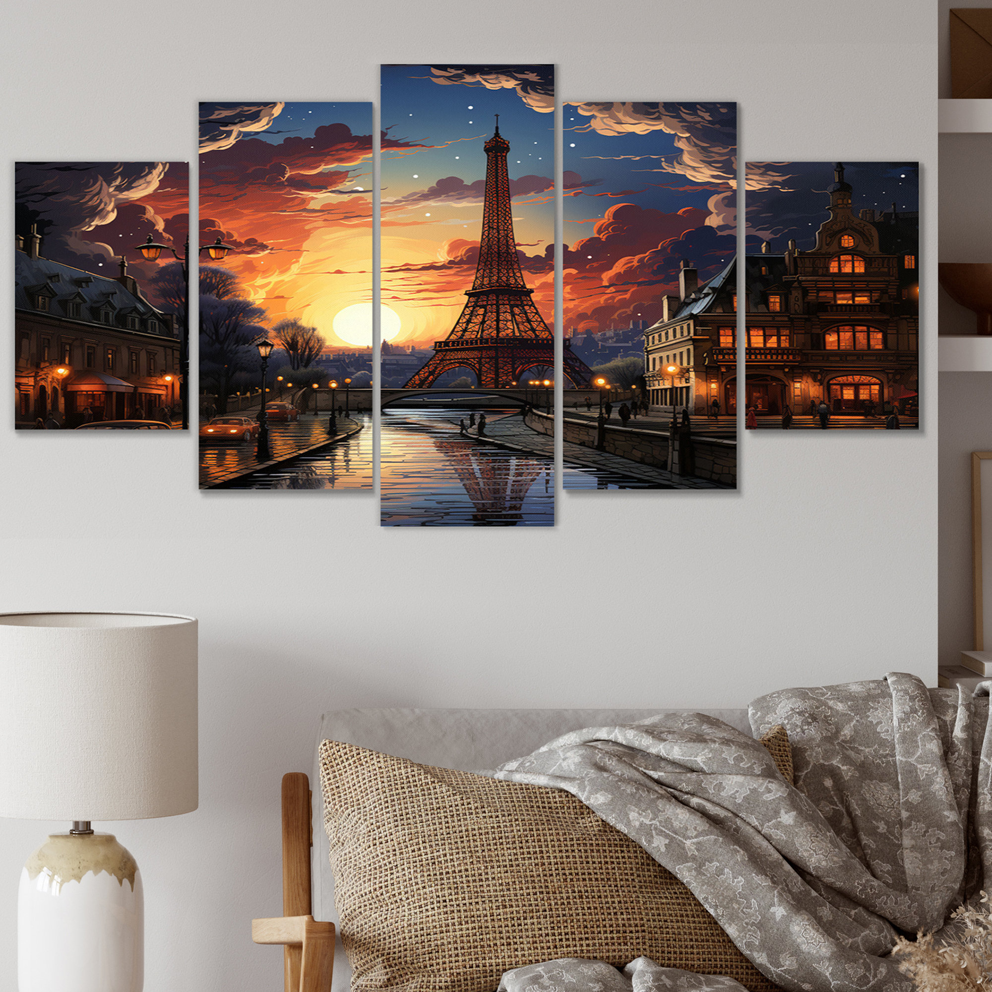 Design Art Futuristic Paris Eiffel Tower Scenery III - Franch Metal ...