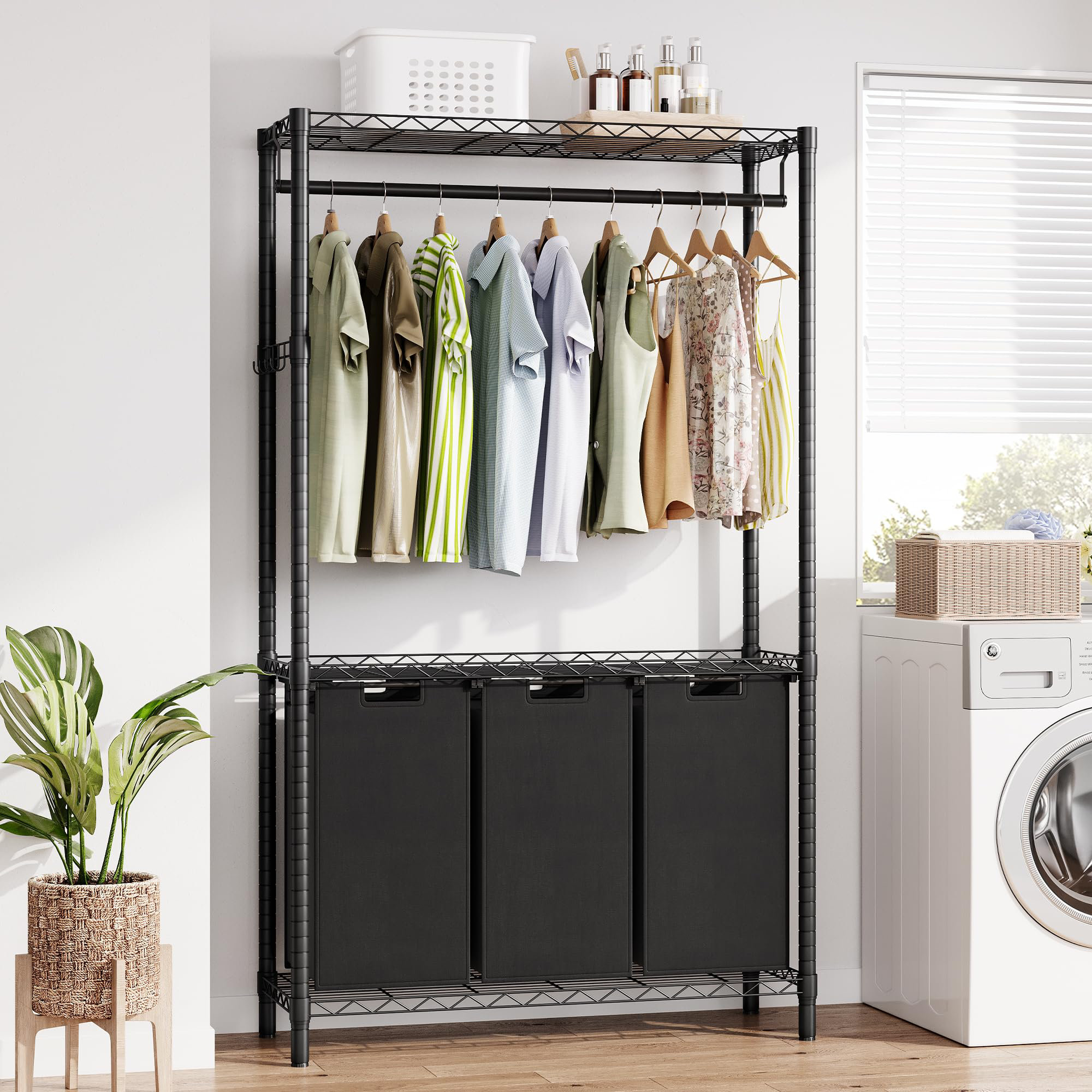 Yiimo Free Standing Laundry Cart & Reviews | Wayfair