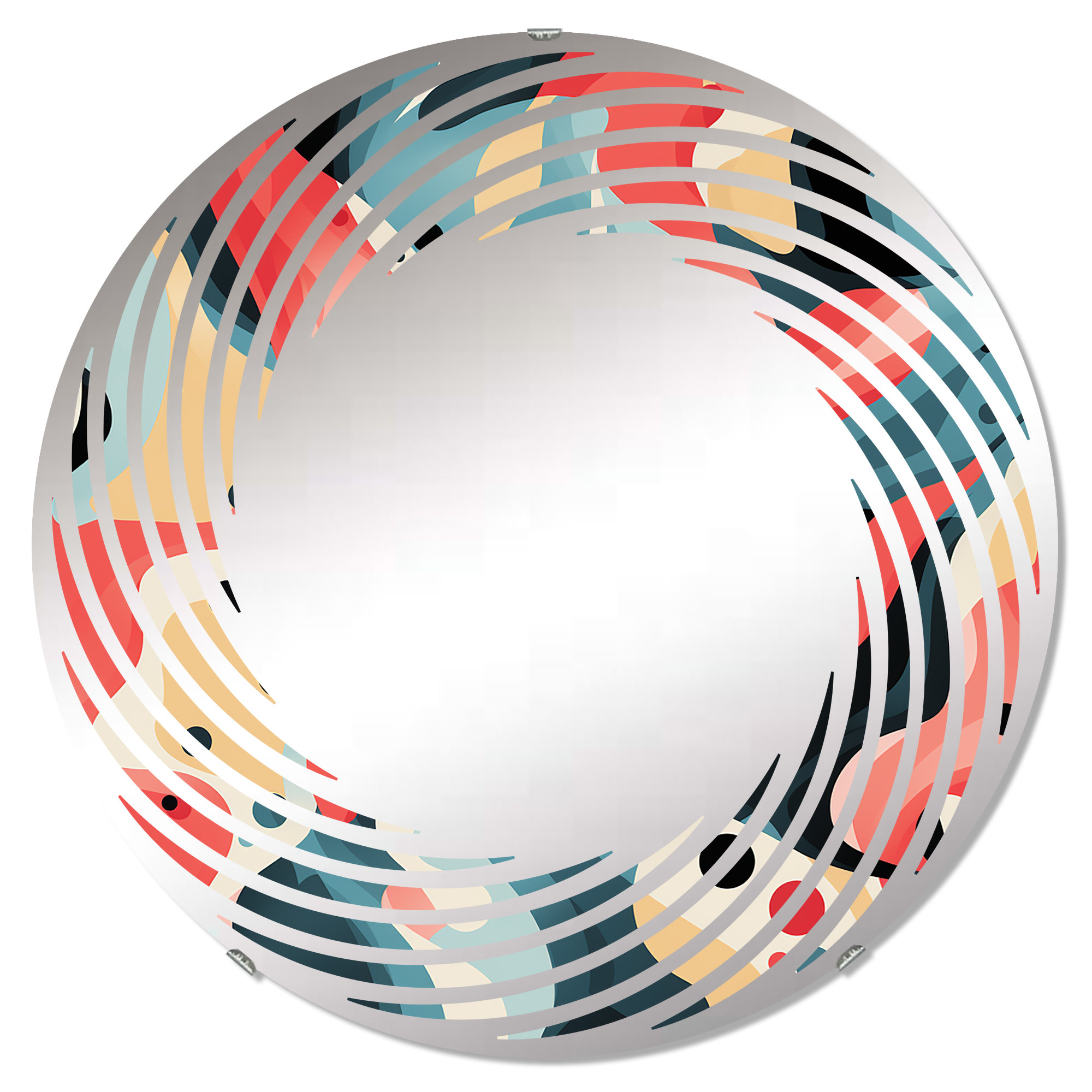 Design Art Tribal Adaptation Pink And Blue I - Spiral Wall Mirror ...