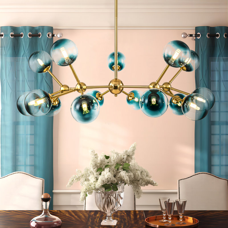 Wade Logan Burness 15 - Light Dimmable Sputnik Glass Bubble Modern ...
