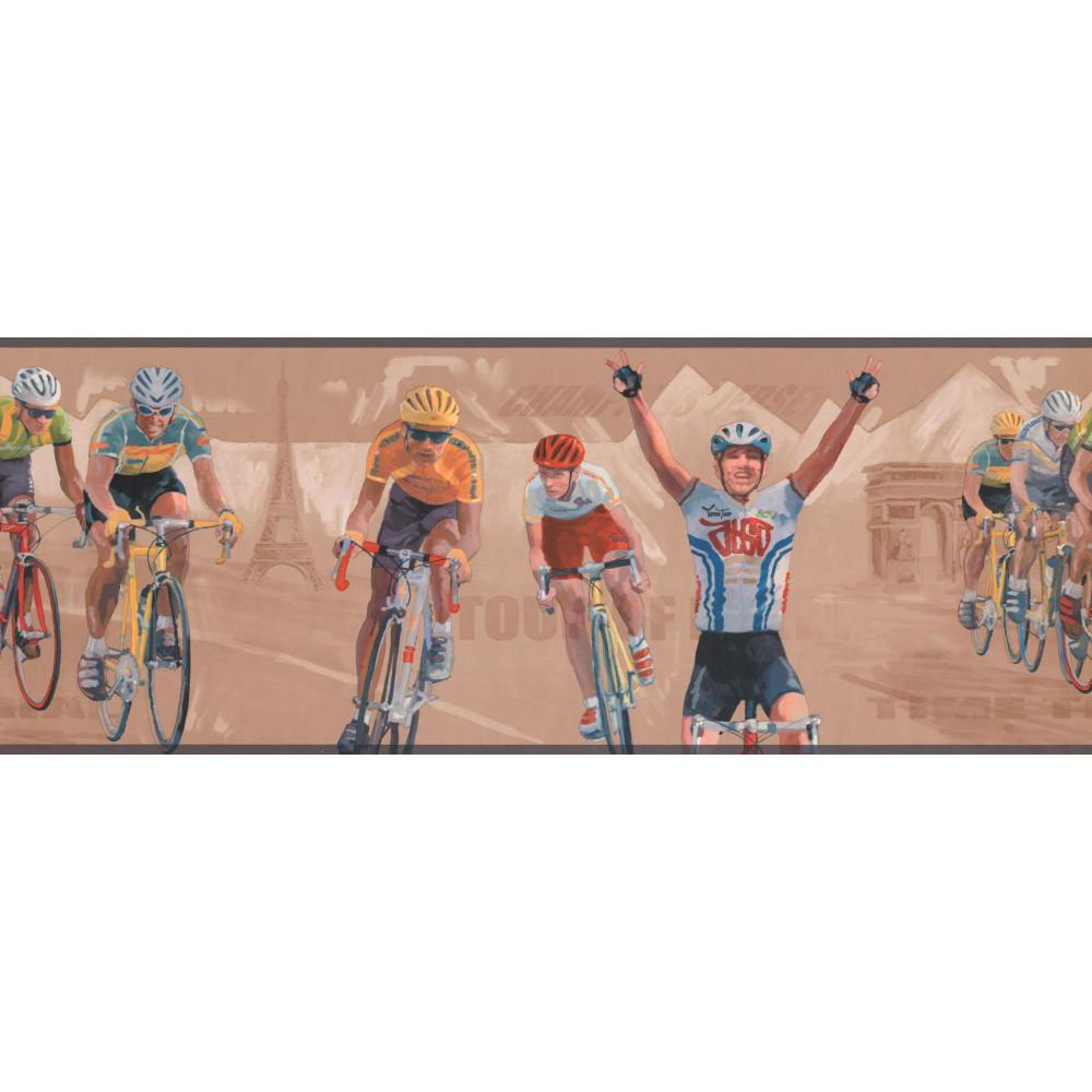 Winston Porter Good Paris Cycling 15' L x 9" W Wallpaper Border | Wayfair