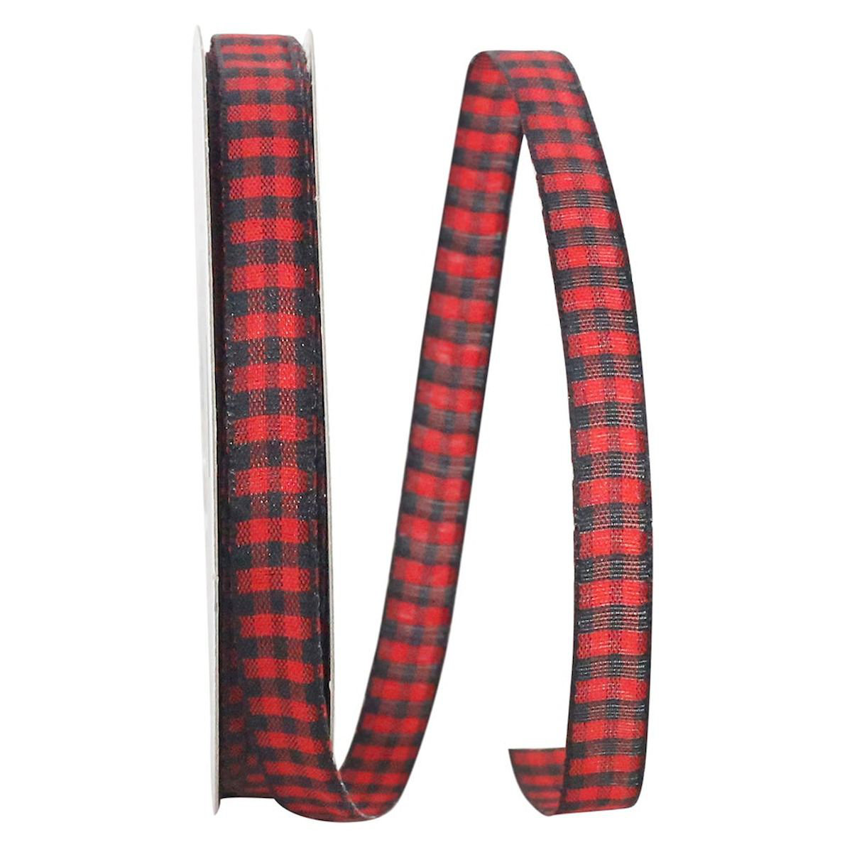 The Holiday Aisle® Gingham Cabin Wired Ribbon | Wayfair
