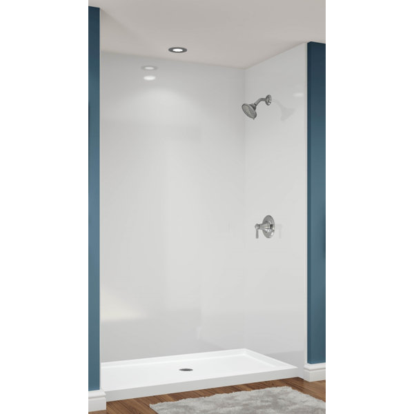 Avora Bath White Acrylic Alcove Shower System 60" W x 30" D x 96" H ...