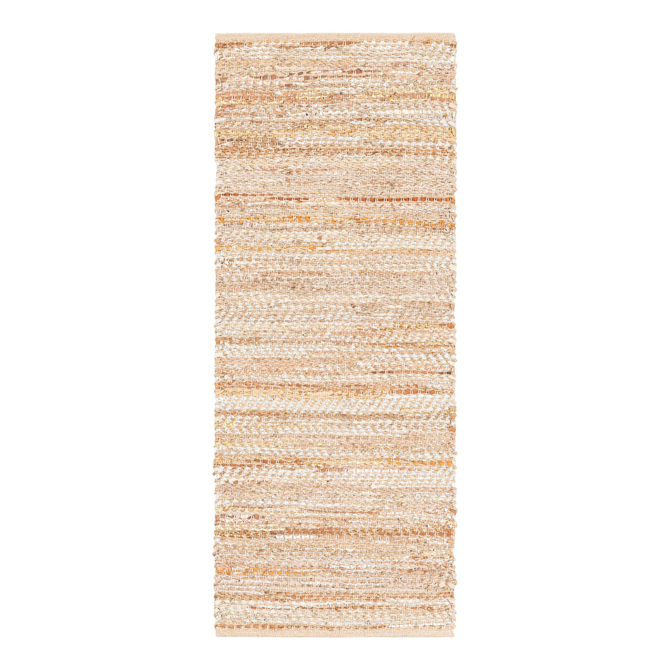 Unique Loom Leather Metallic Jute Unique Bling Hand Braided Beige ...