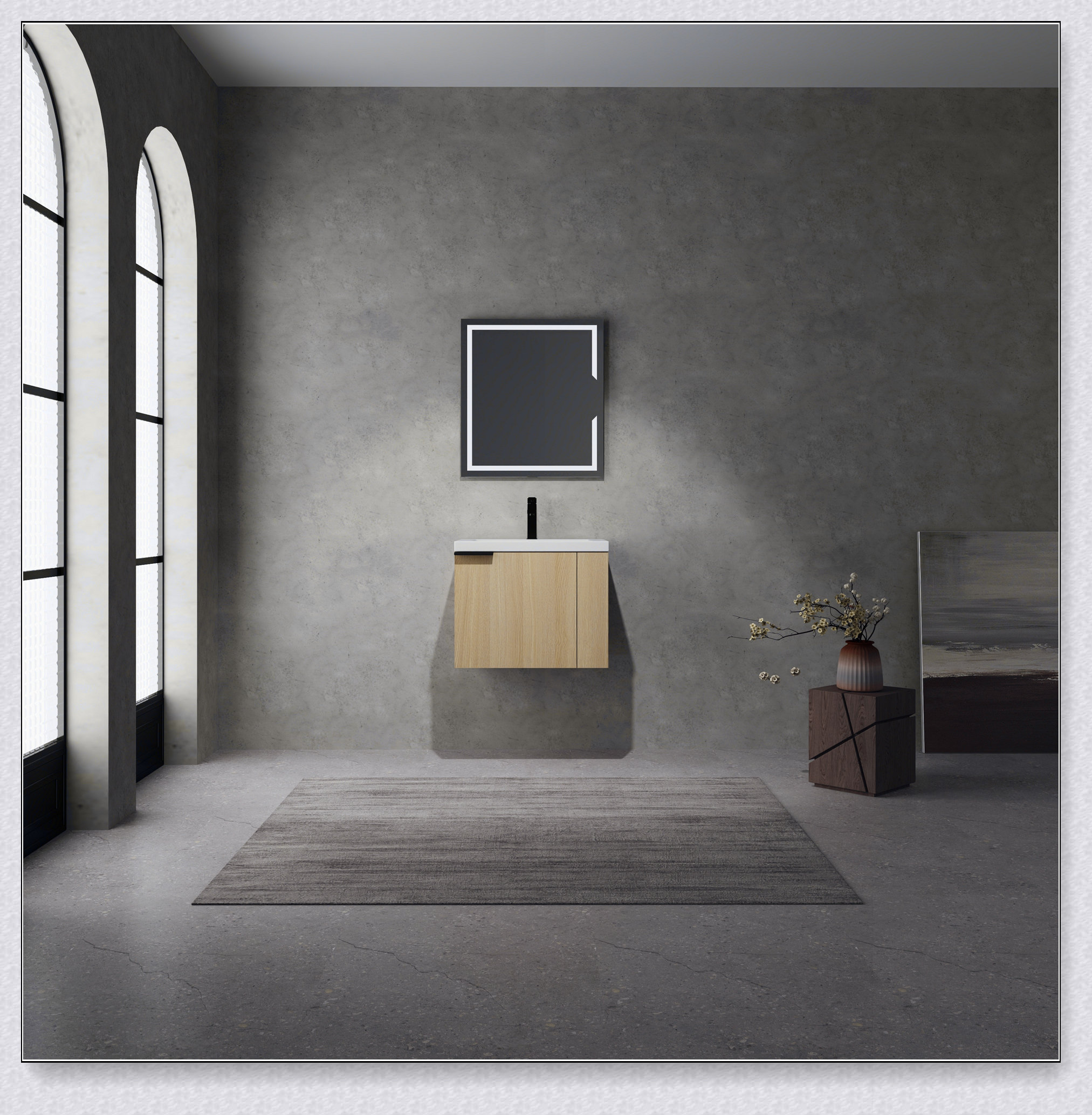 George Oliver 24 "Bathroom Vanity Sink Combo for big Space,Modern ...