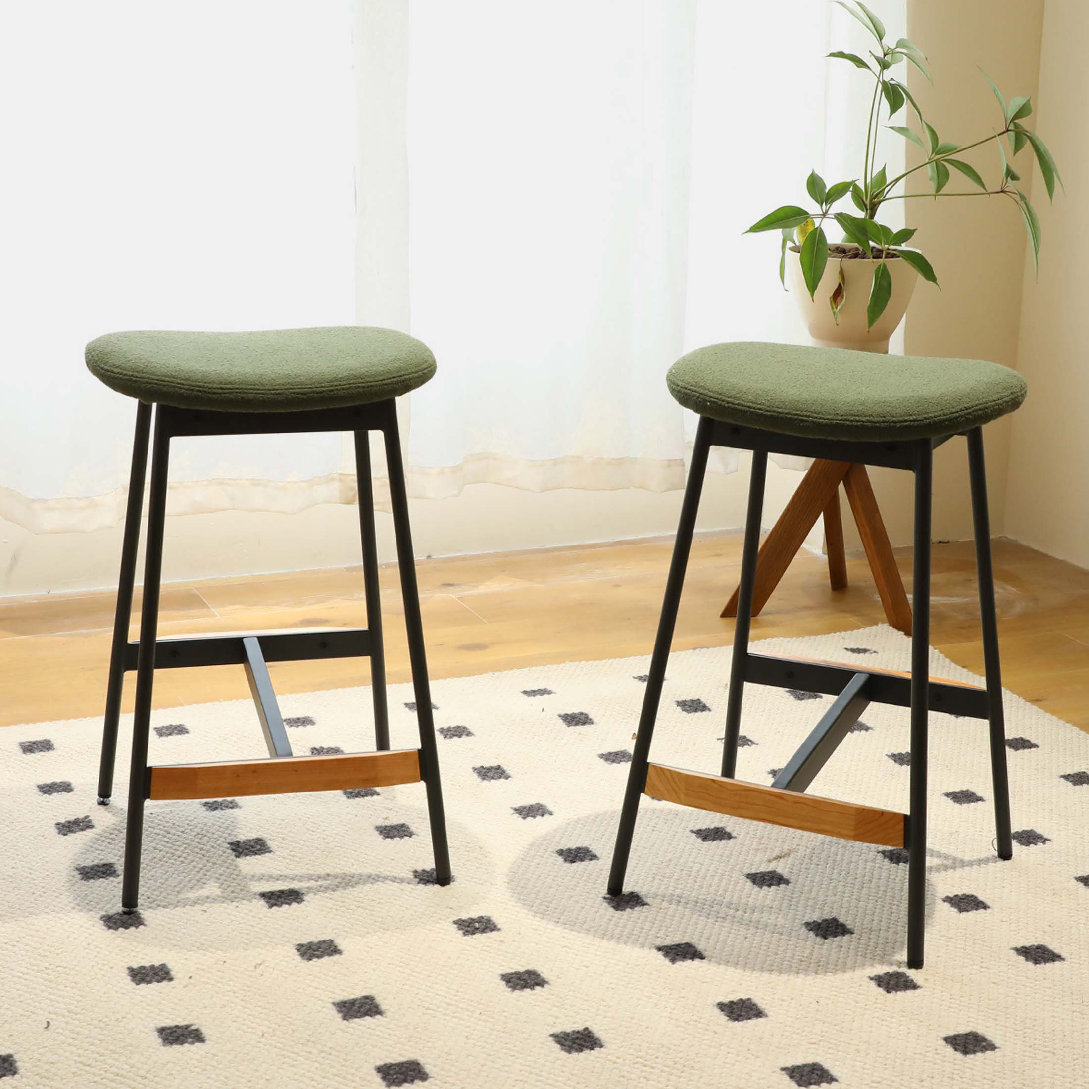 George Oliver Anaiya Upholstered 29.5'' Counter Stool with Metal Frame ...