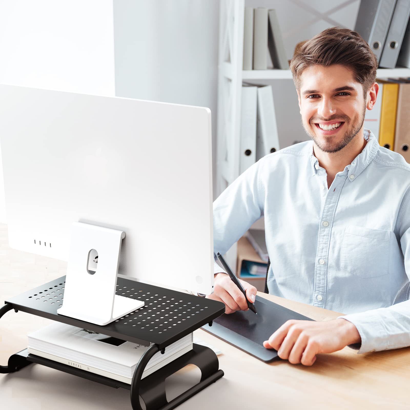 Inbox Zero Monitor Stand Riser, Computer Desktop Stand Riser Holder ...