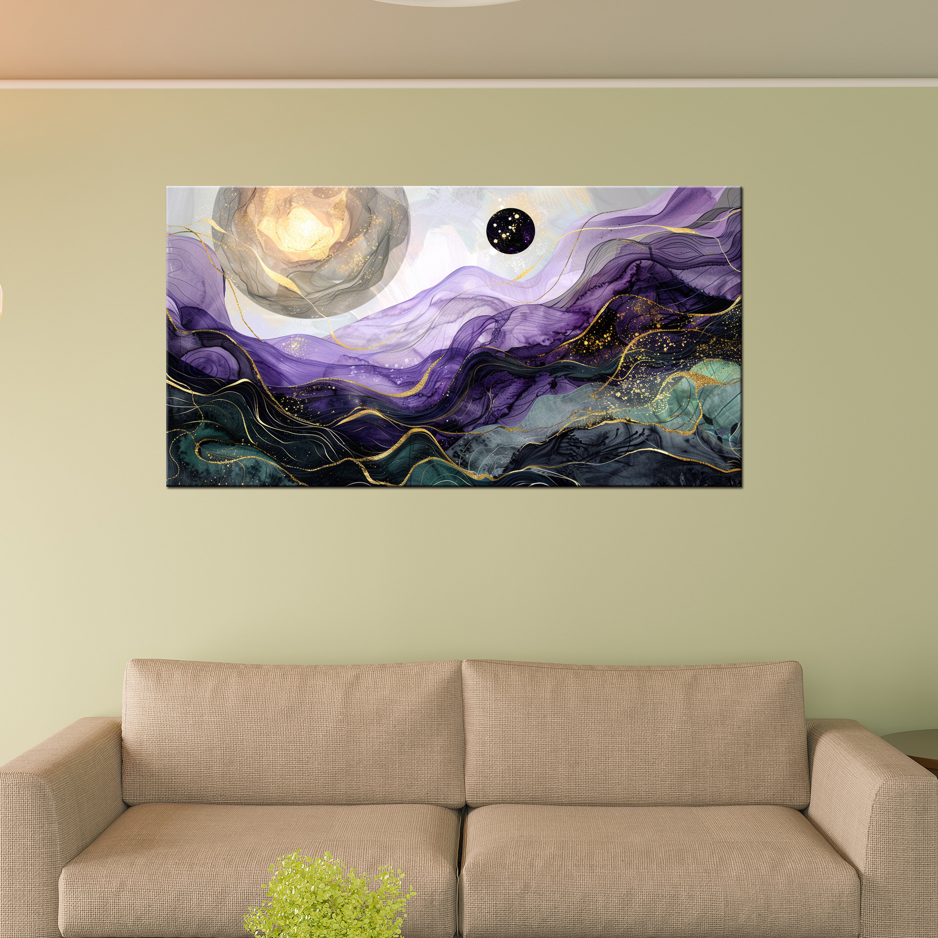 Wrought Studio™ Realm of the Universe: Sun and Moon Abstract Wall Art ...