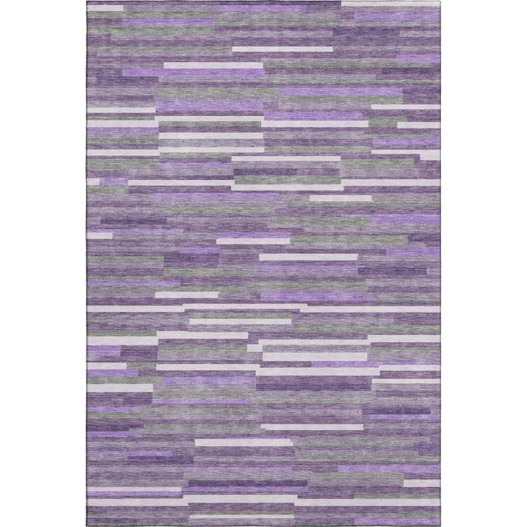 Bungalow Rose Premium Machine Washable Prisco Purple Rug | Wayfair